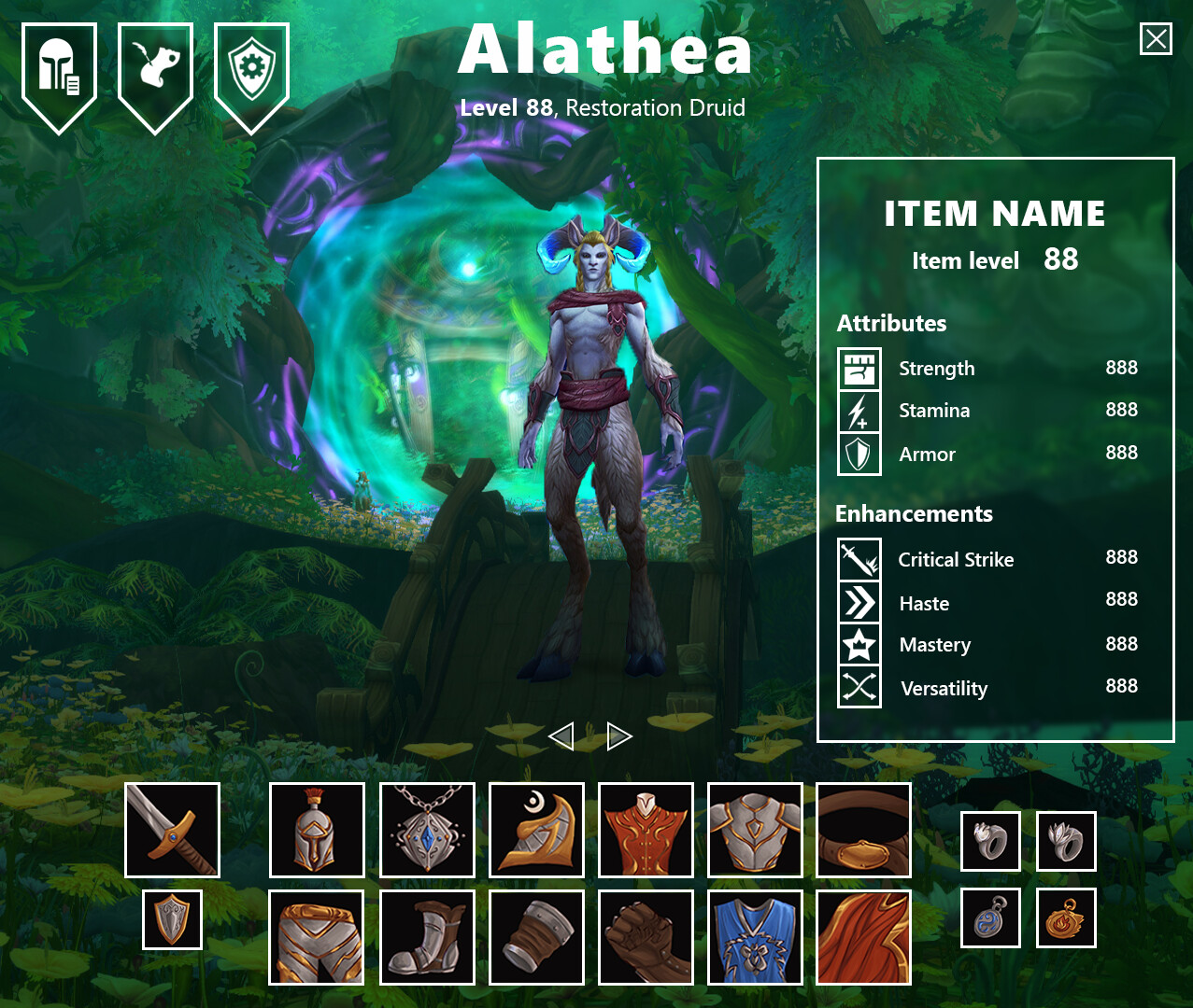 ArtStation - Reimagined WoW Character Screen