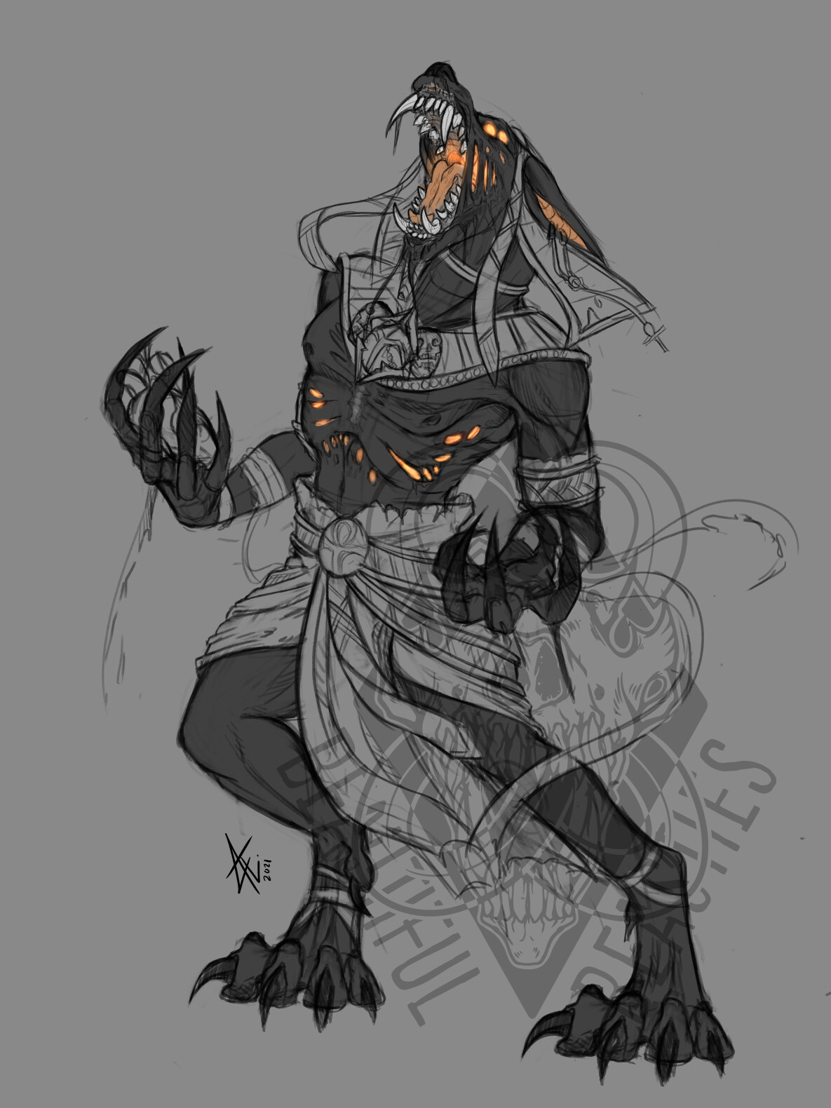 Beautiful Beasties - Zombie Anubis Commission