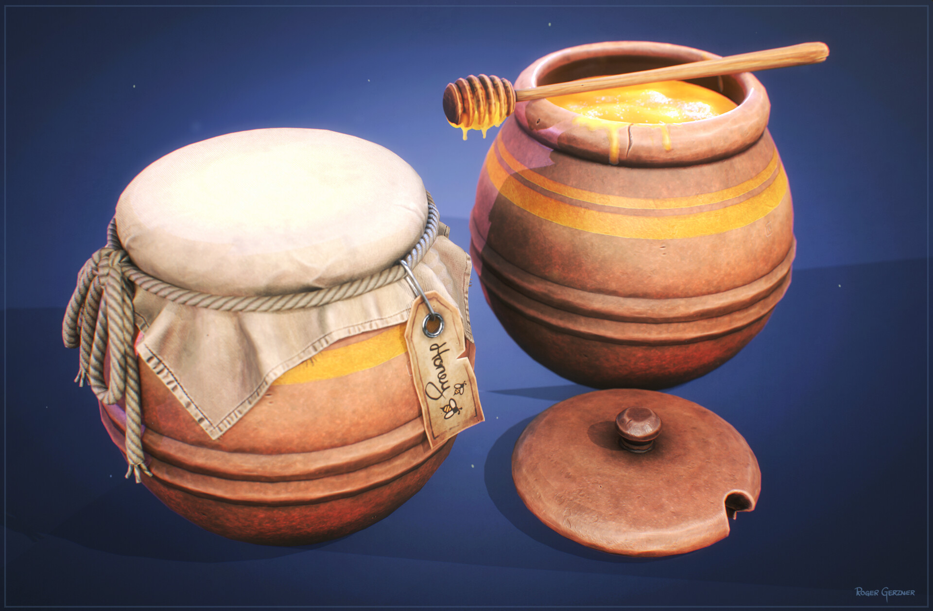 ArtStation - Stylized Honey Pots