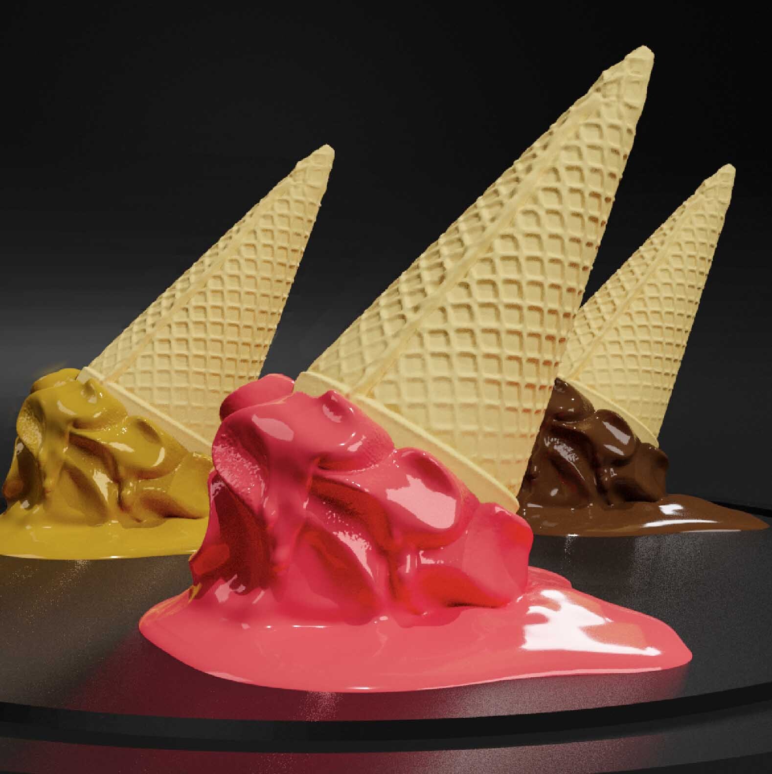 ArtStation - melting icecream2 3d printable stl