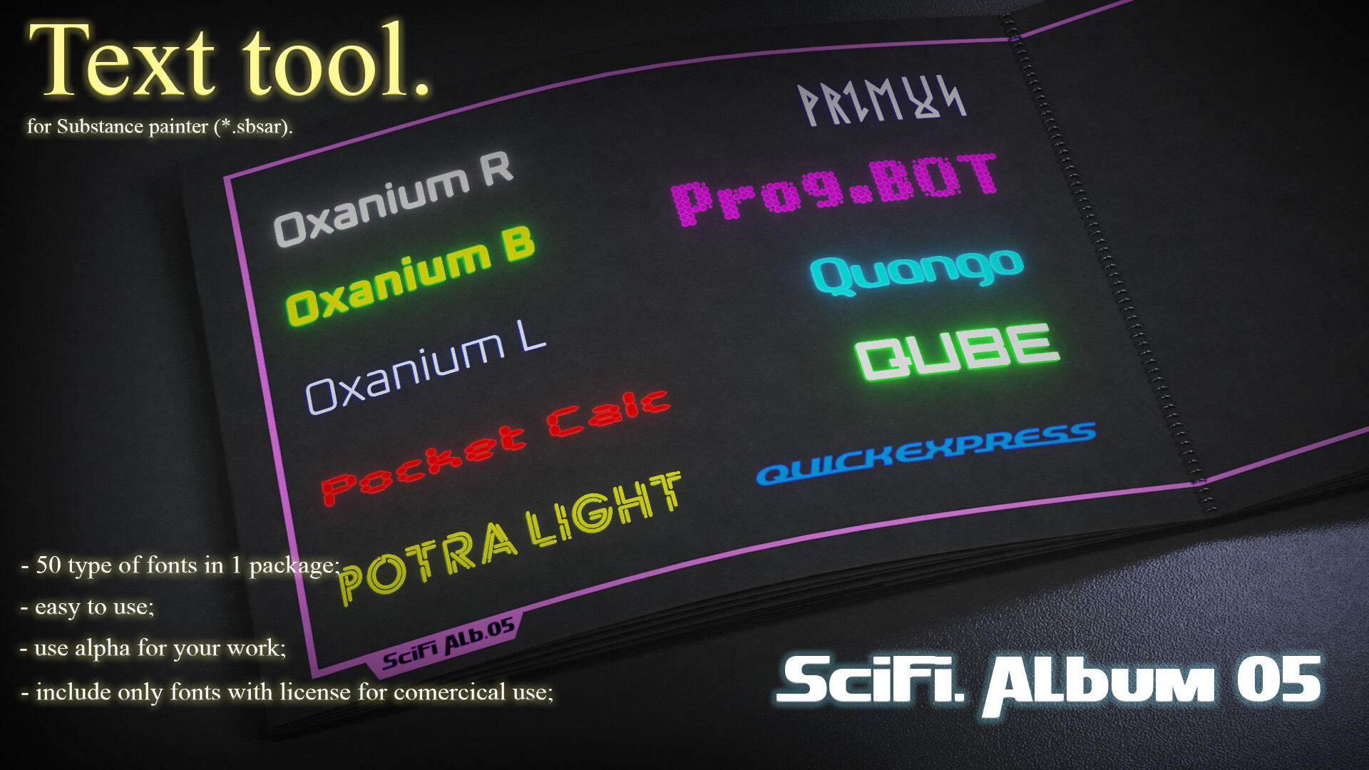 ArtStation - Text tool for Substance painter. Collection: Sci-Fi. Album 05.