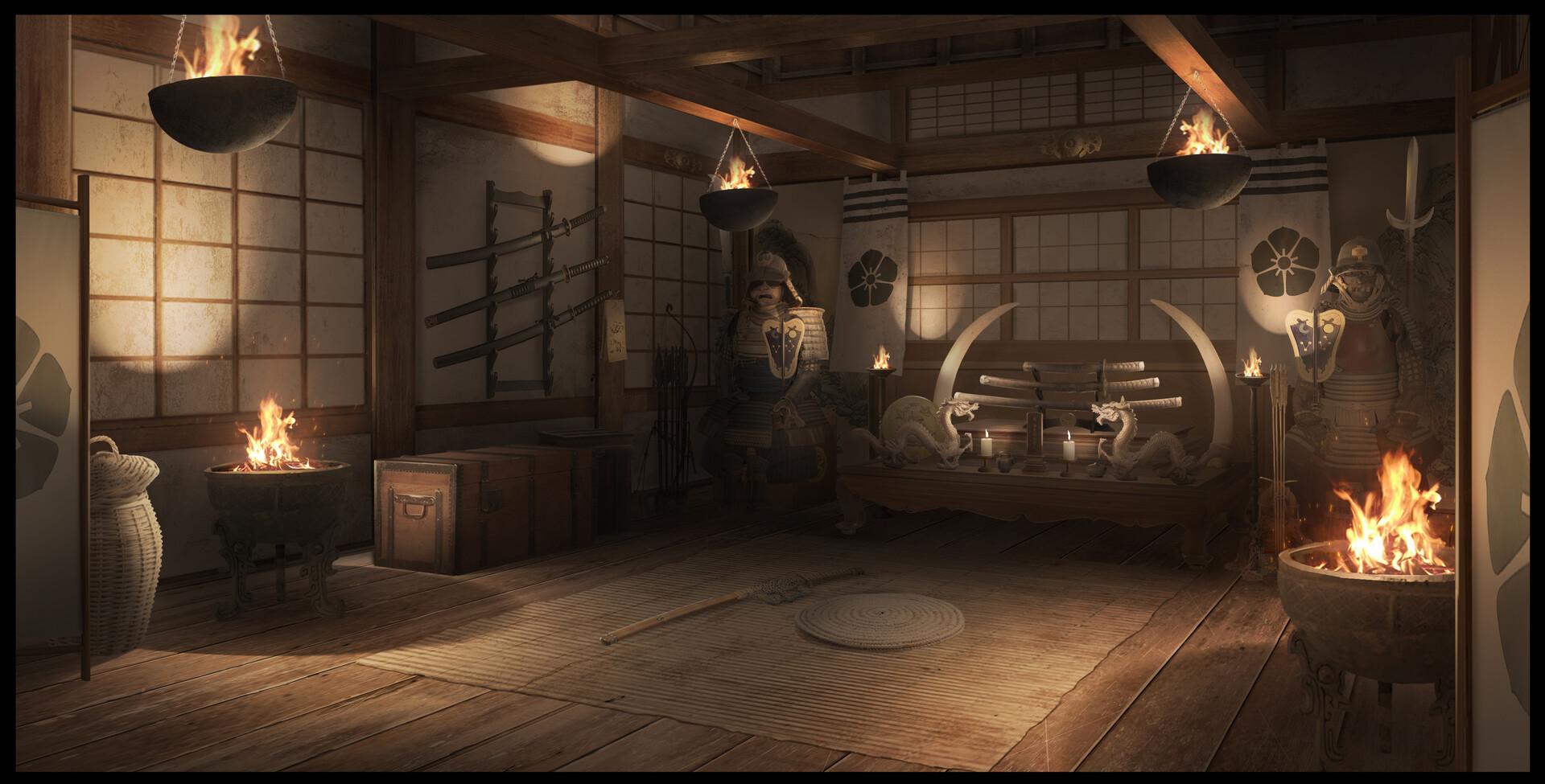 ArtStation - Mid-class Samurai Room