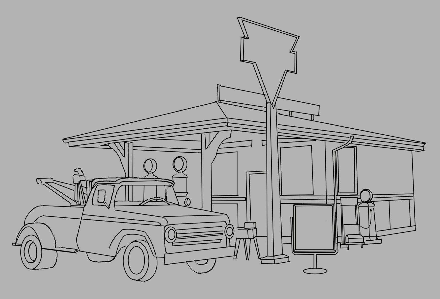 gas station coloring