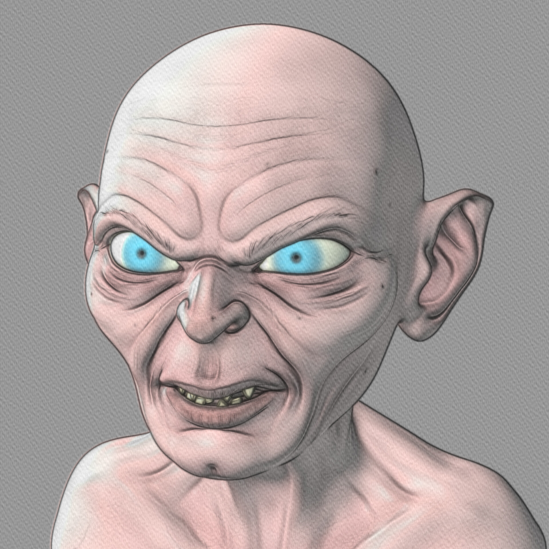 Gollum Color Drawing