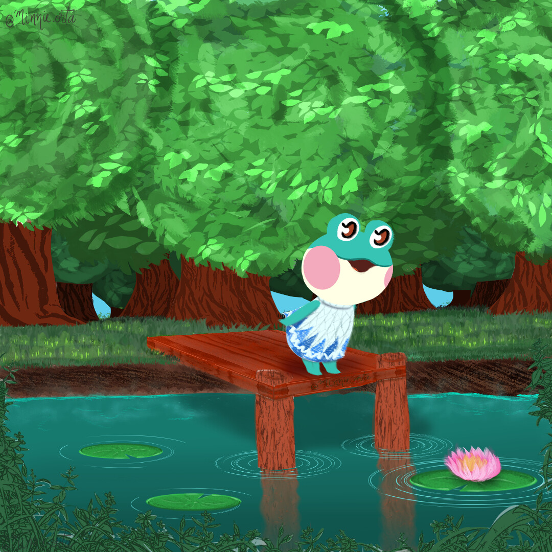 ArtStation - Lily the frog and the lily pad