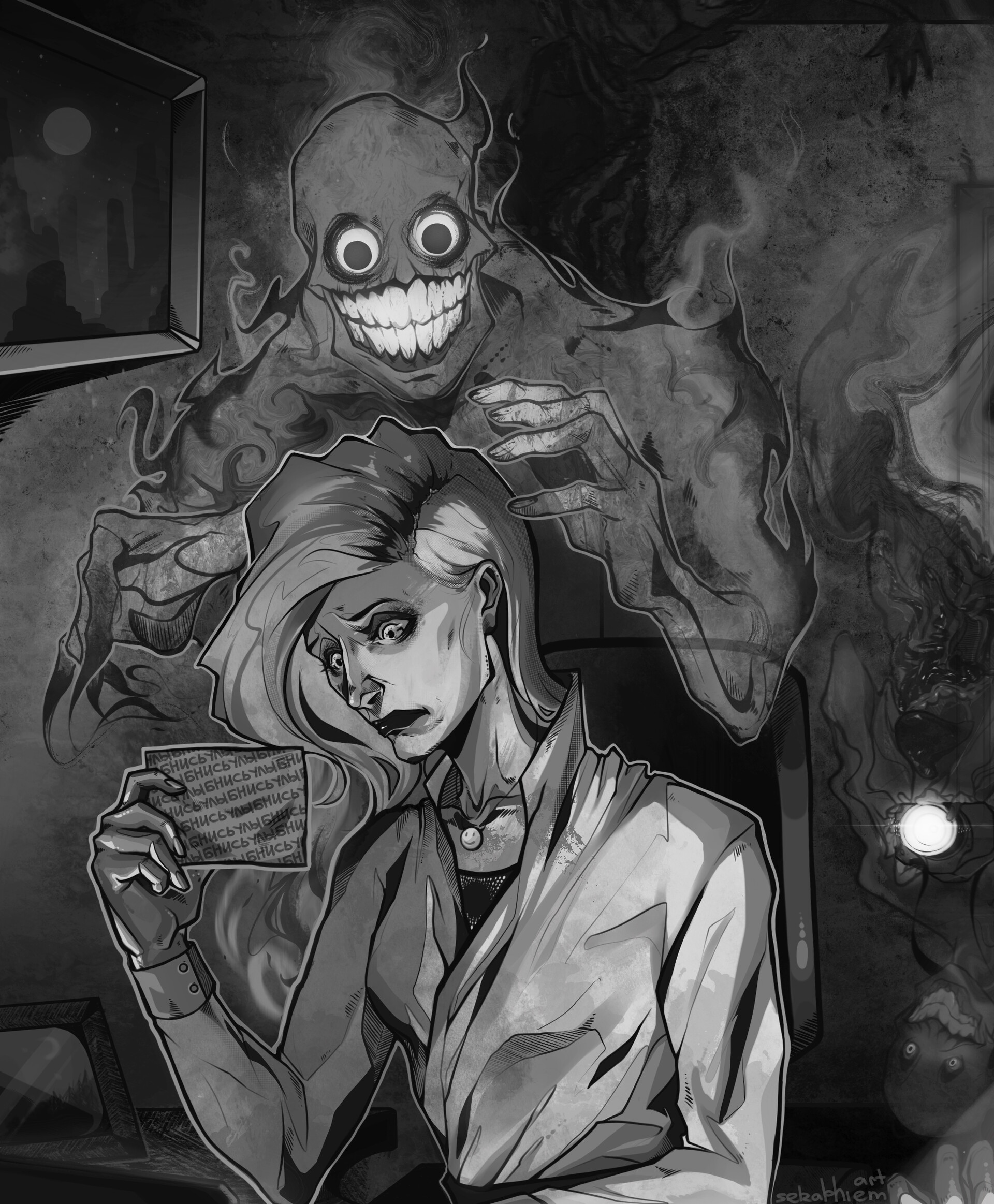 demon drawings phasmophobia