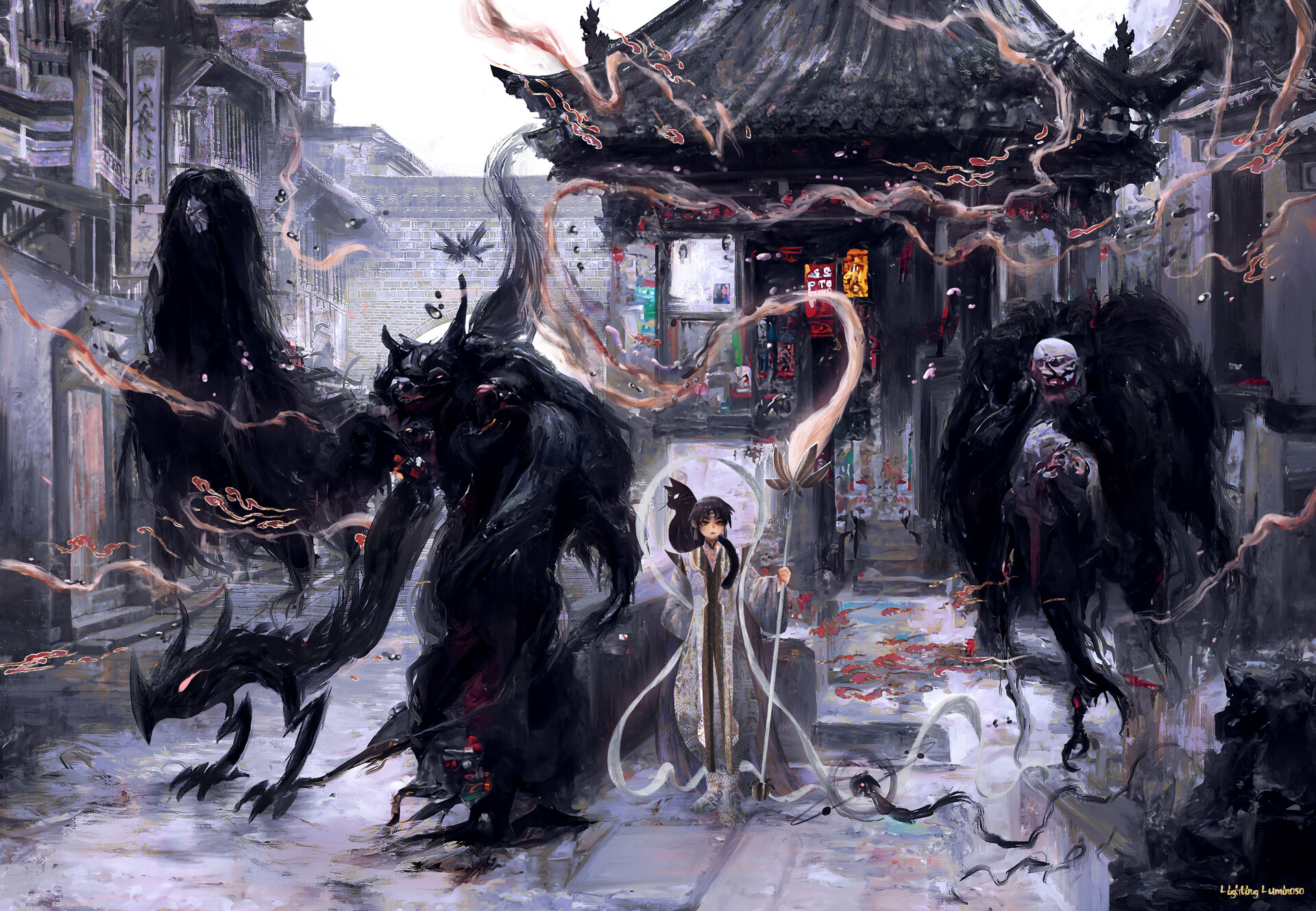 ArtStation - 《猫梦神》魑魅魍魉——《Cat Dream God》monsters, devils , demons and ghosts