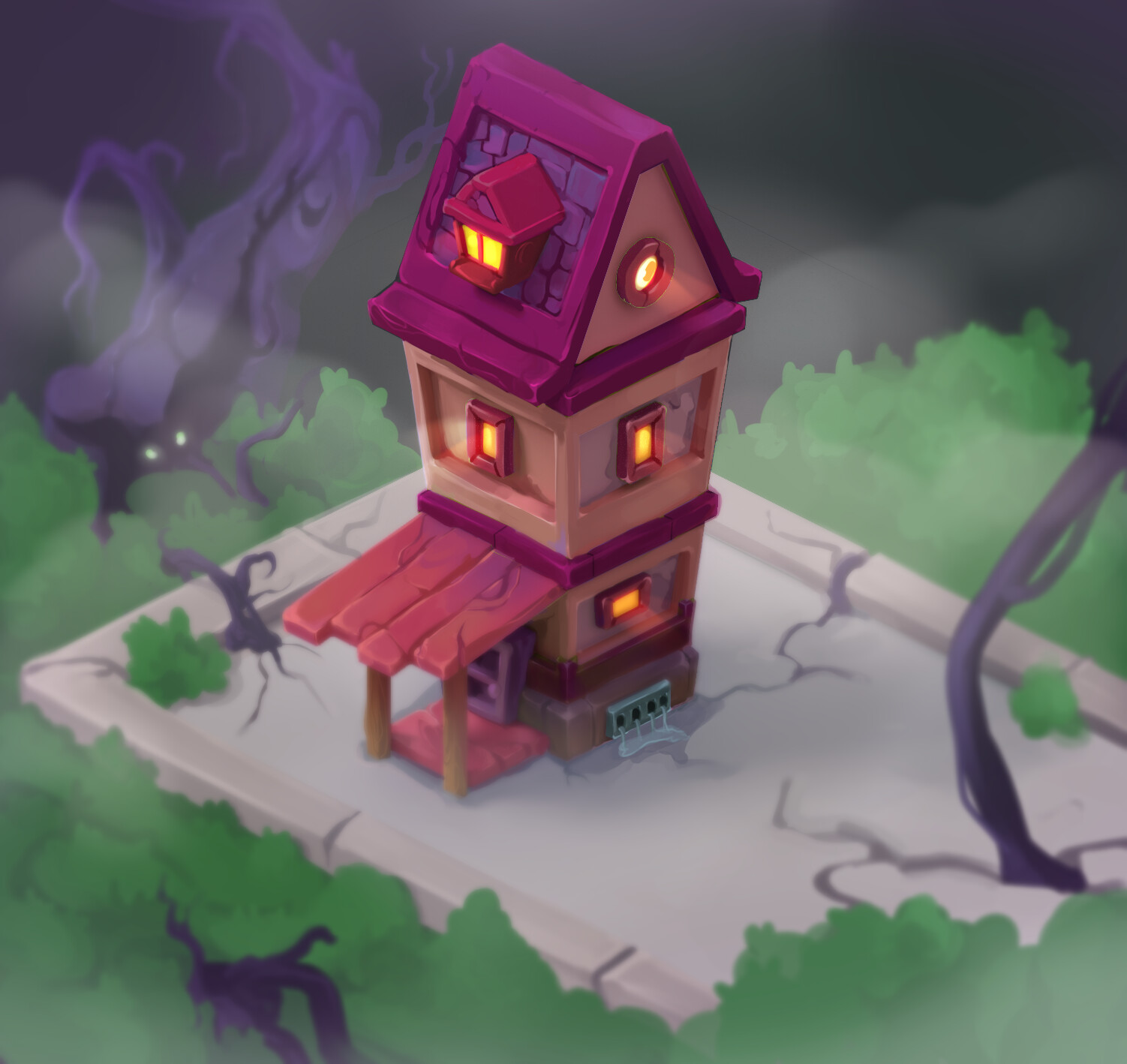 ArtStation - Horror house isometric