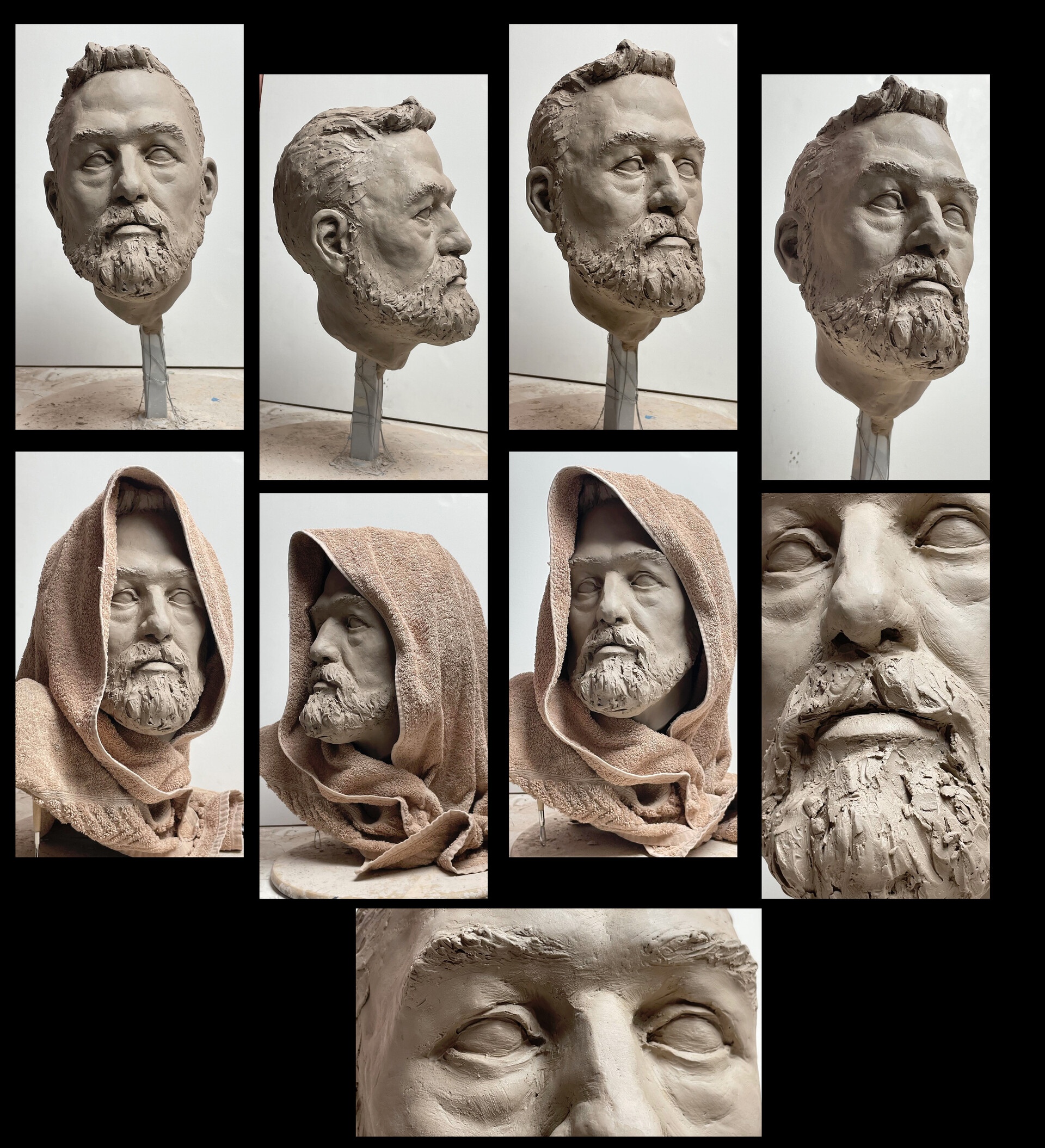 ArtStation - water clay life-size sculpt of Grigor