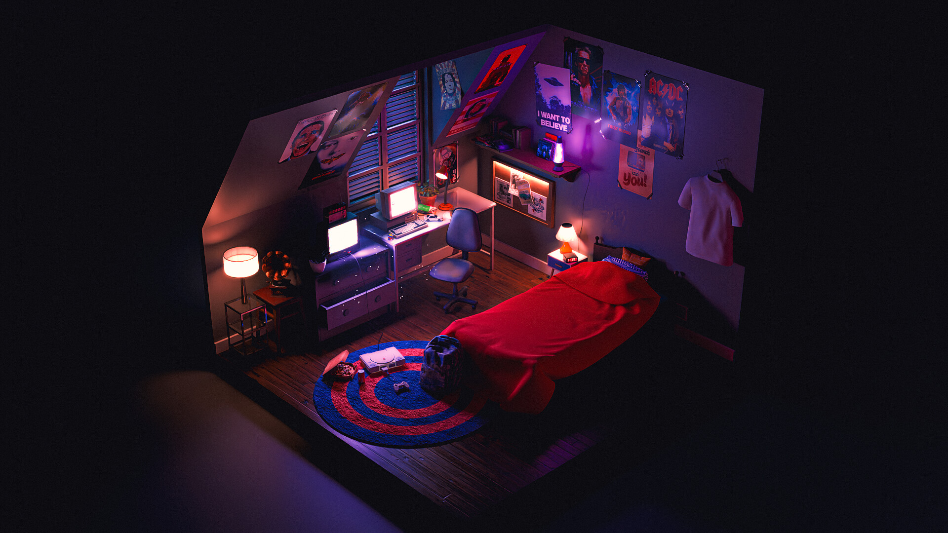 ArtStation - Isometric Room ~ Retro Room