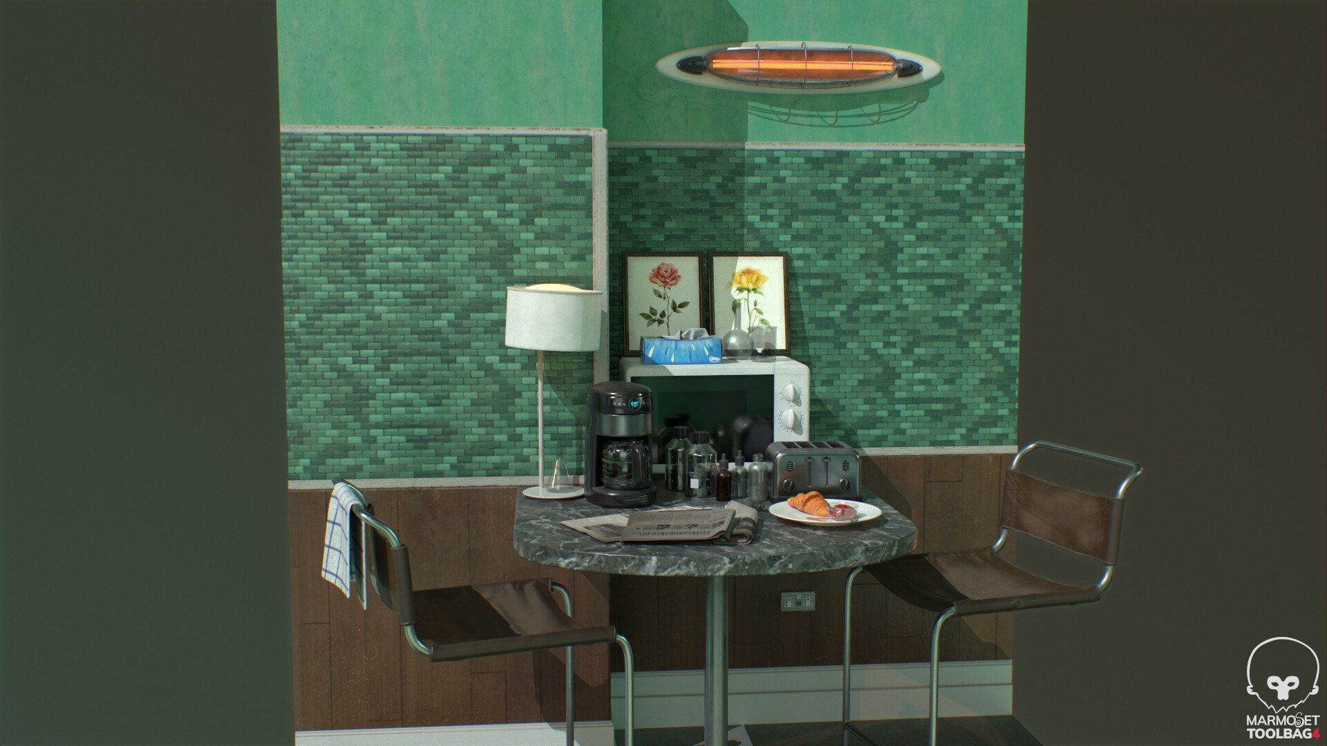 ArtStation - ::Marmoset:: BBC Sherlock 221B Kitchen SideTableSet