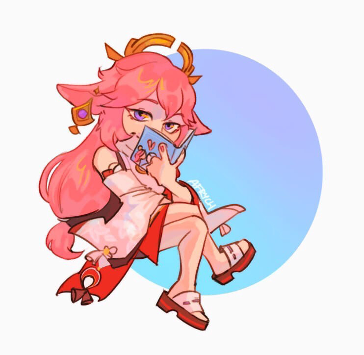 ArtStation - Yae Miko chibi fanart