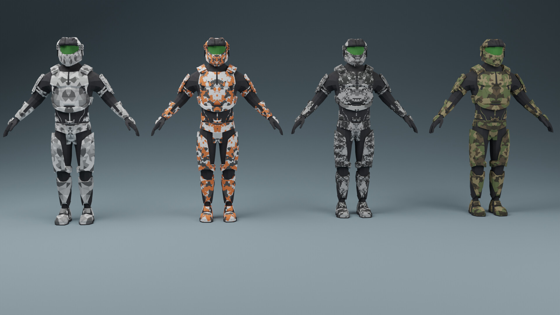 ArtStation - Low Poly Halo Character