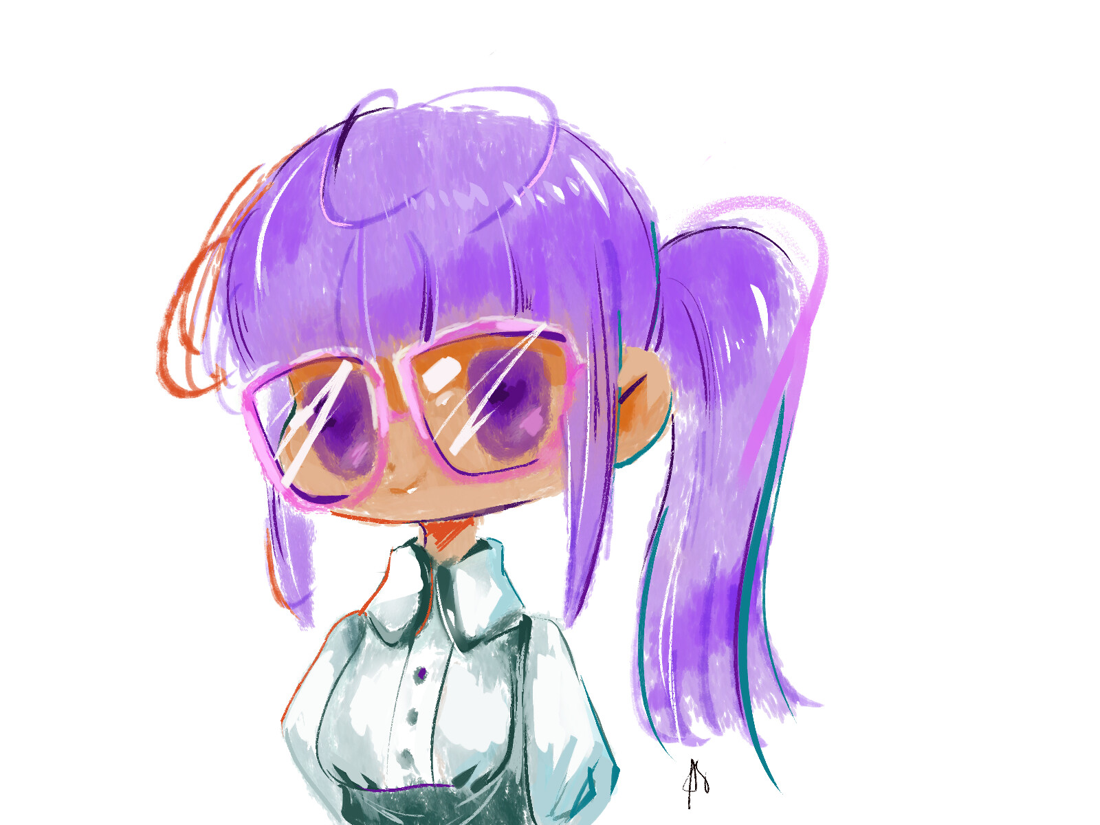 ArtStation - Pastel Glasses Girl