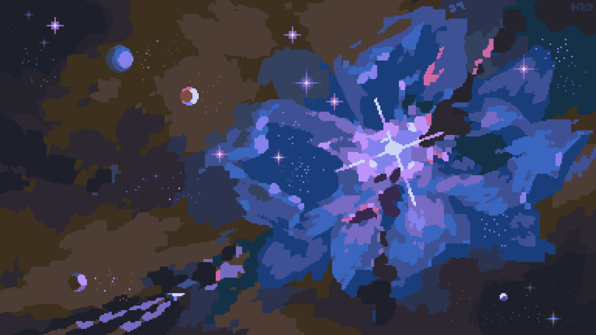 ArtStation - Pixel Art Space Scene Explorations