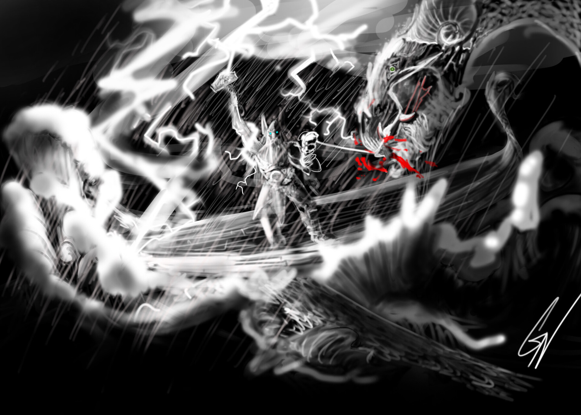 ArtStation - Thor Fishing for Jörmungandr The World Serpent