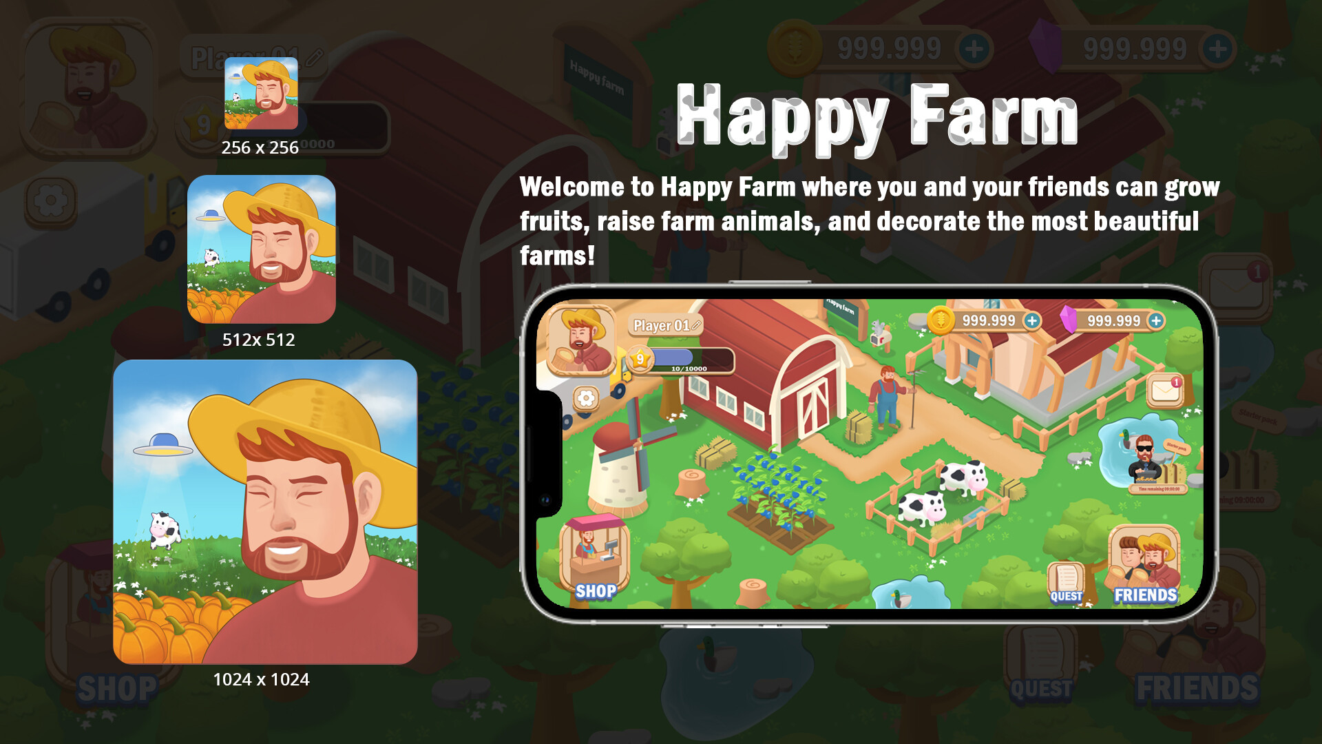 ArtStation - UI mobile game Happy Farm