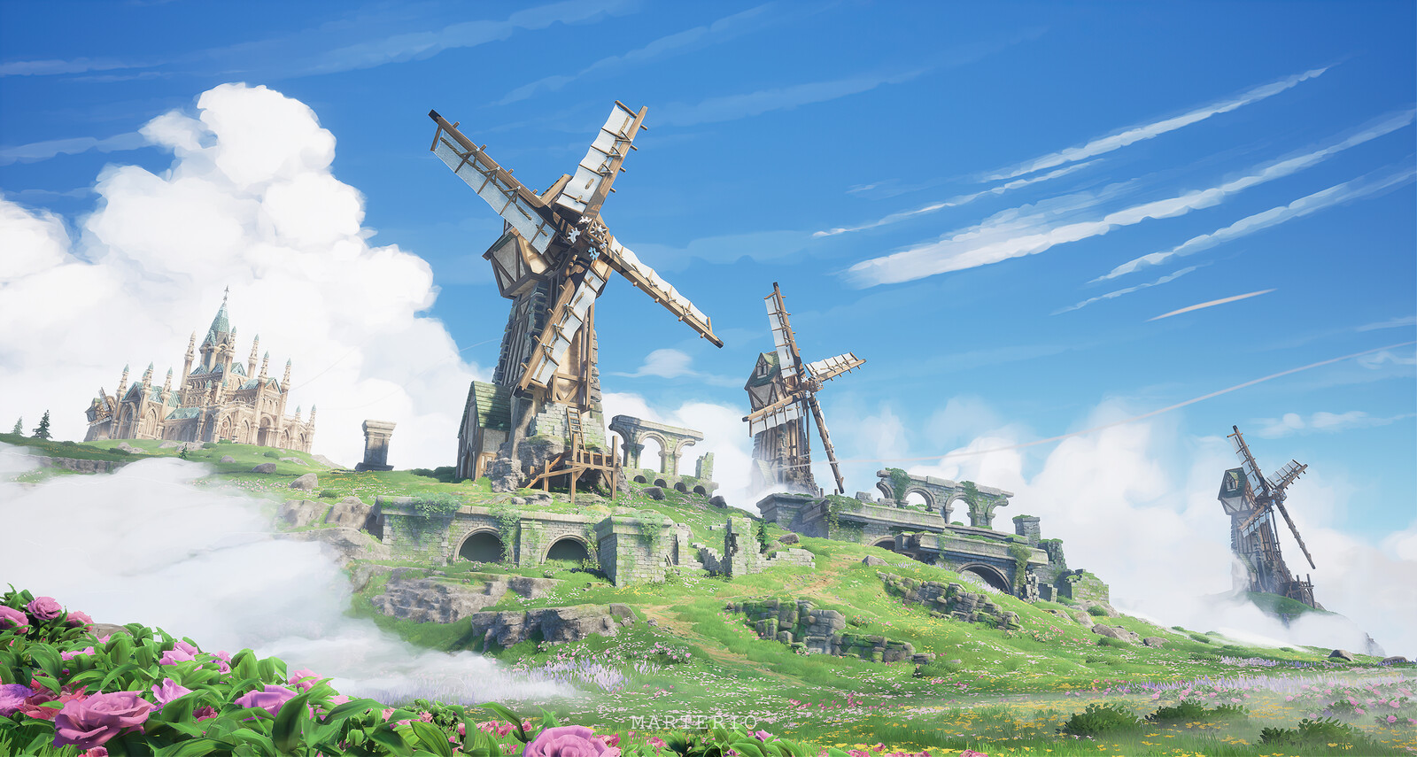 Marterio HF - Stylized windmill grassland