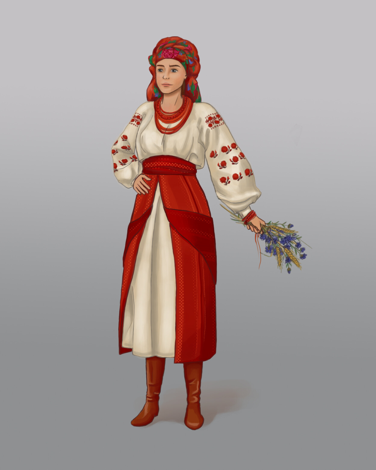 ArtStation - Ukrainian women in folk costume