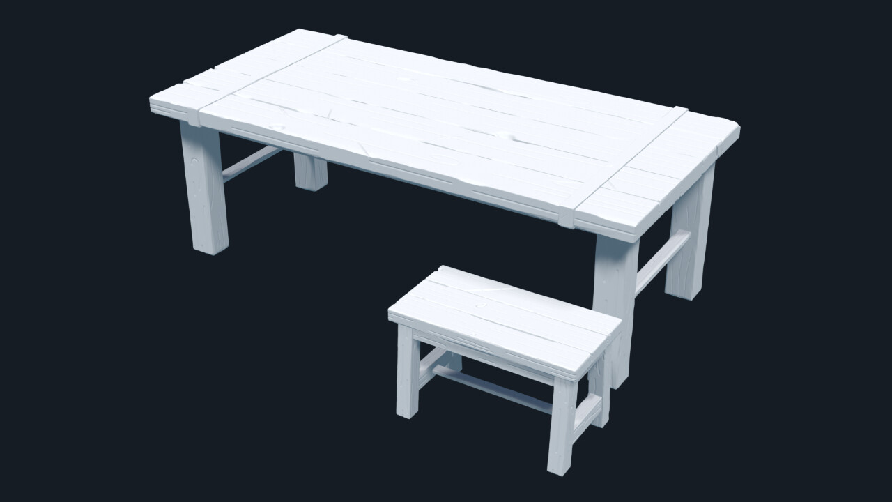 Jen S Abbott - Medieval Table and Bench