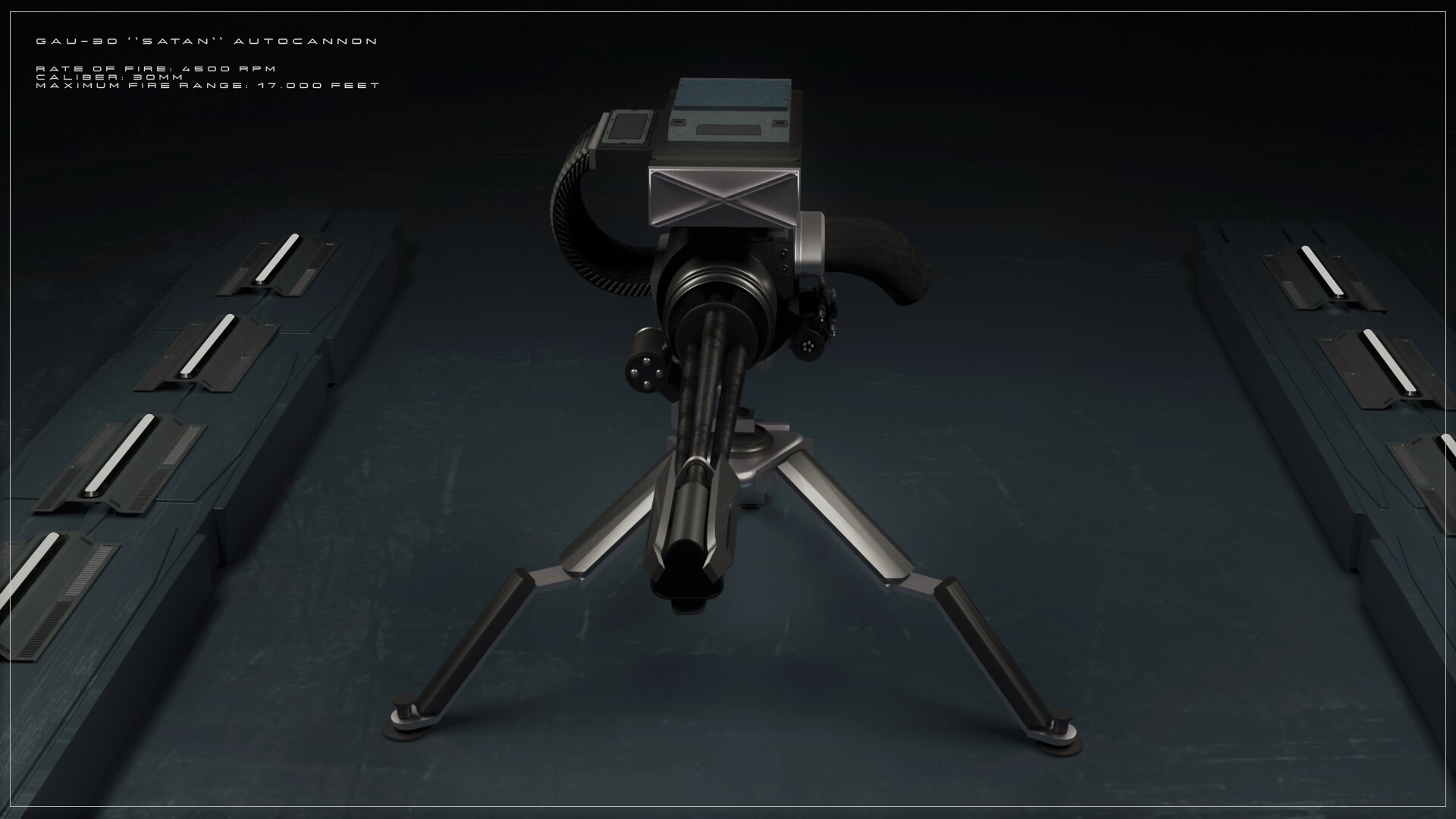 ArtStation - GAU-30 3 Barrell, High Caliber Minigun Concept