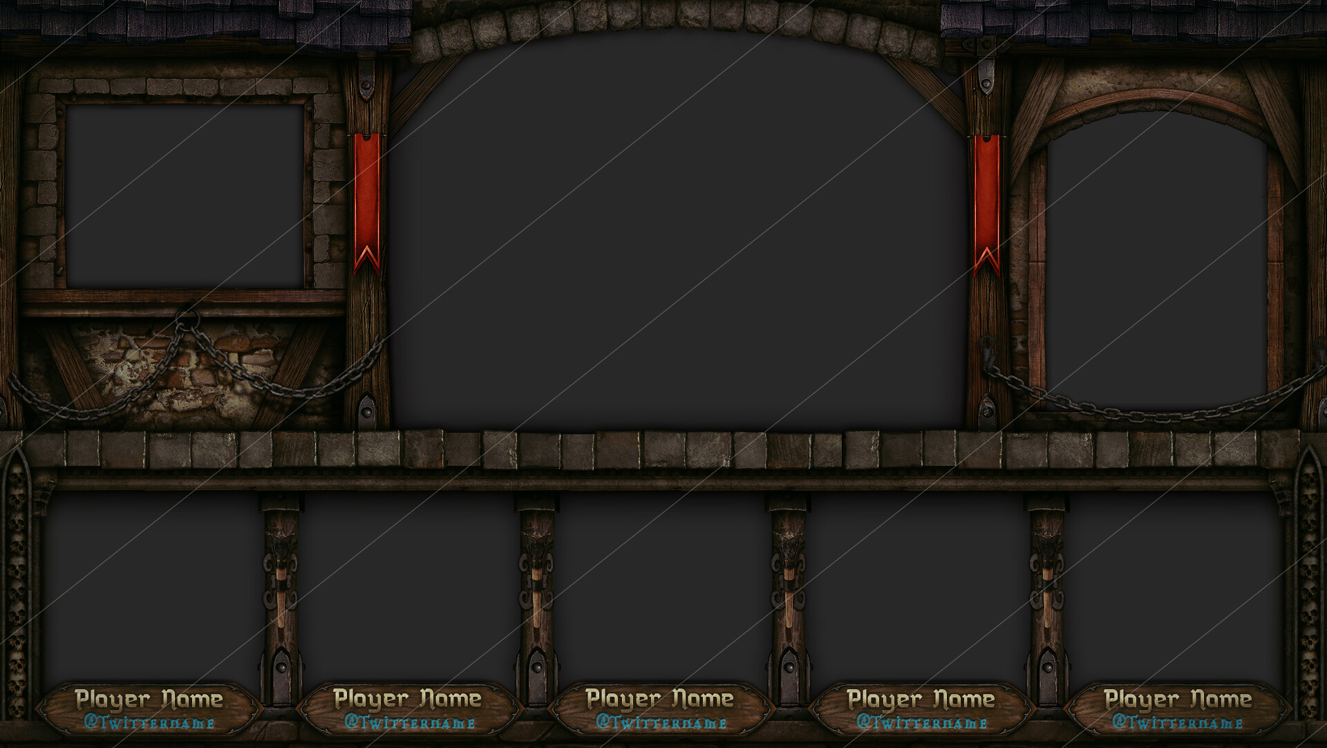 ArtStation - Fantasy Town TTRPG Stream Overlay Design