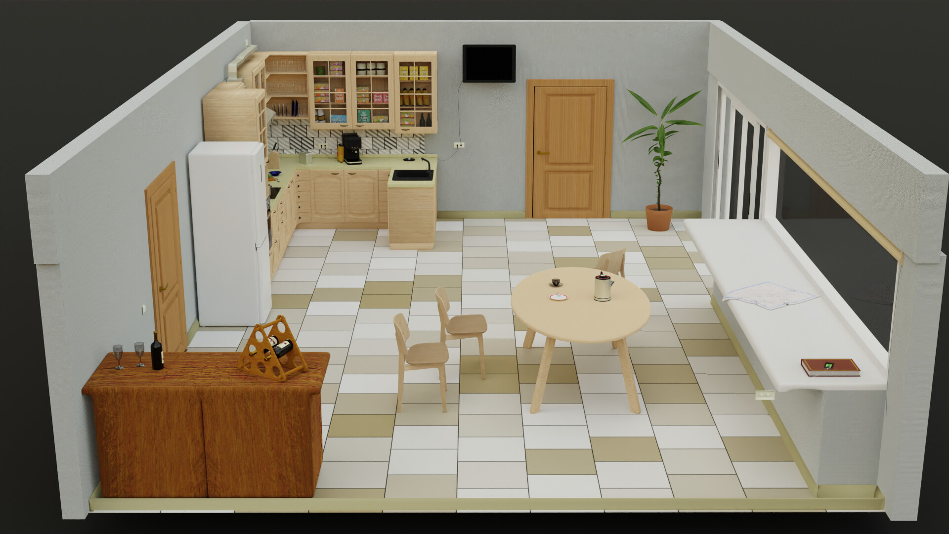 Kirill - Kitchen for training (Blender 3d week)