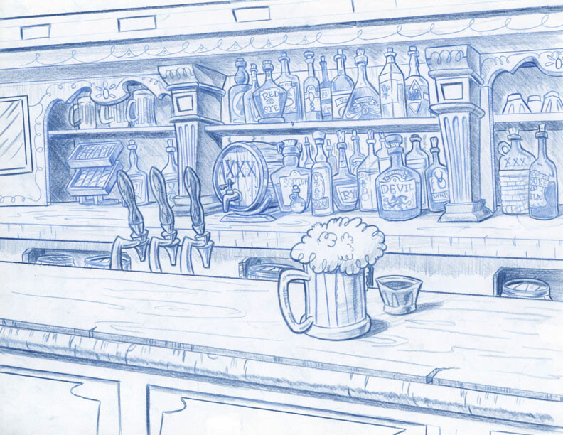 ArtStation - Blue Pencil Bar Concept