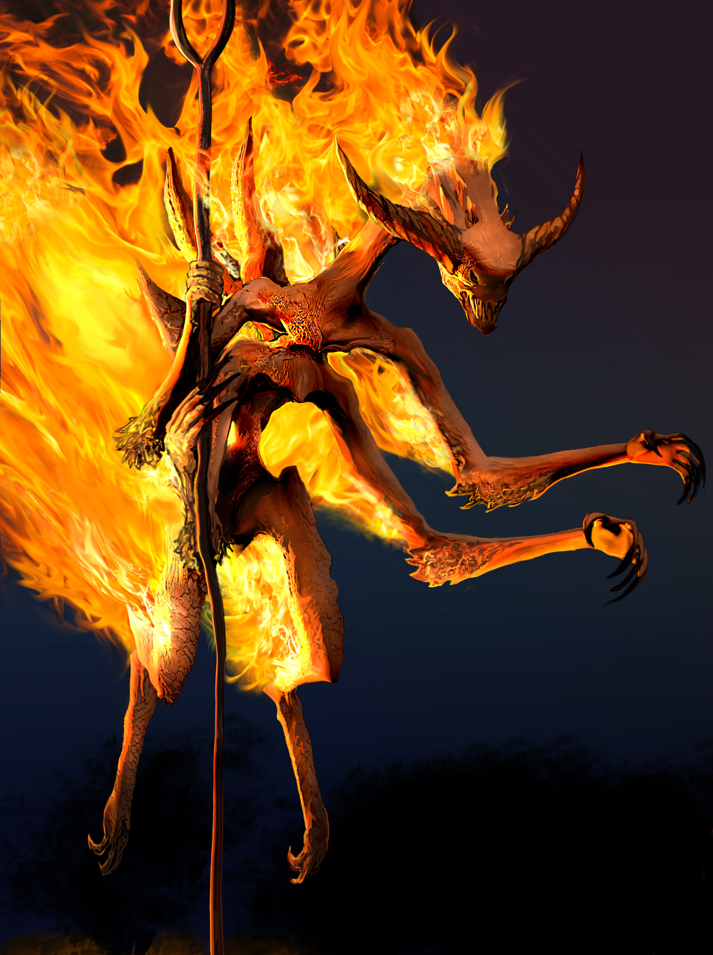 fire demon concept art