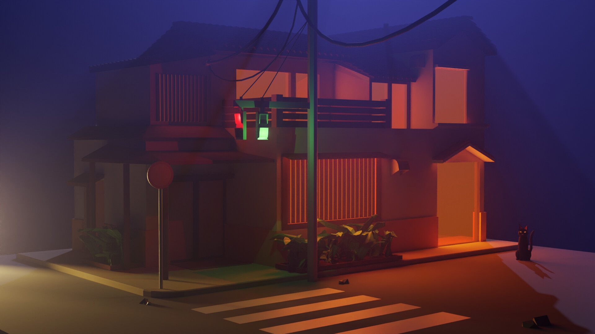 ArtStation - Japanese Low Poly House