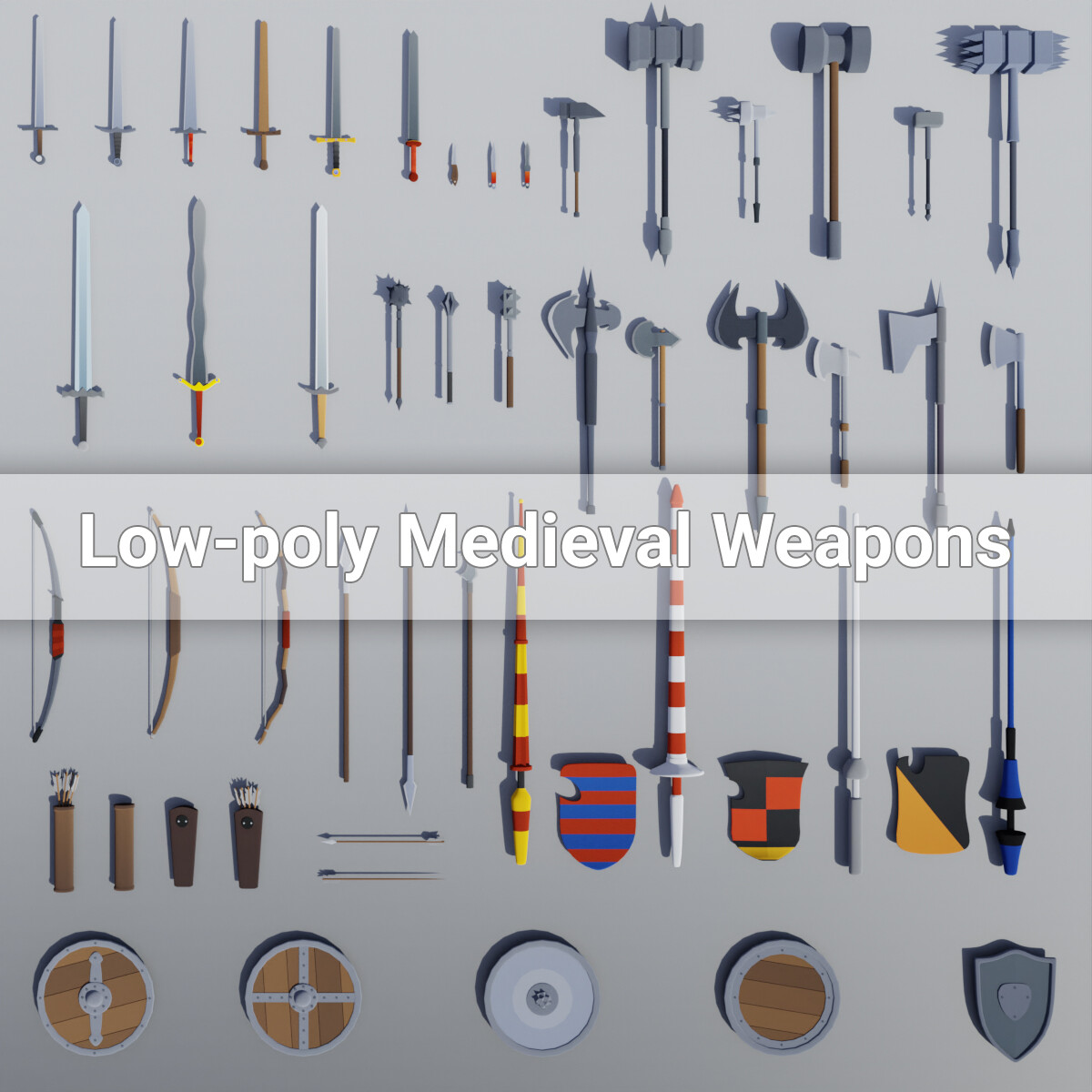 ArtStation - Low-Poly Medieval Weapons