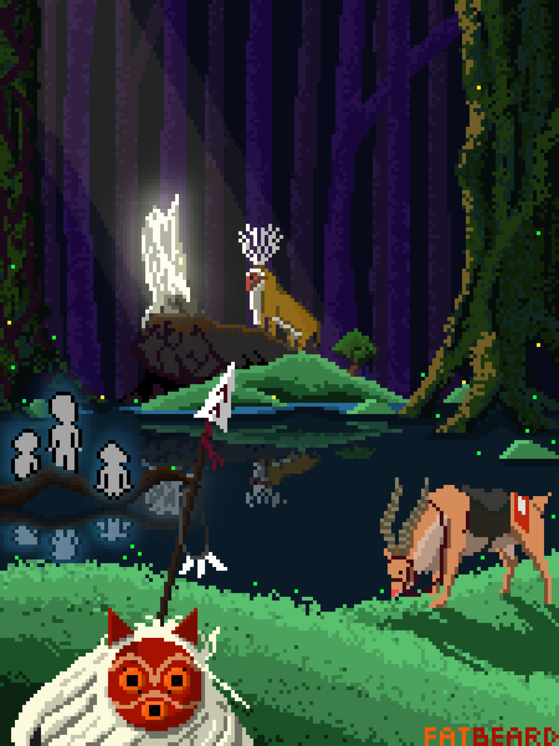 ArtStation - Princess Mononoke Pixel Art