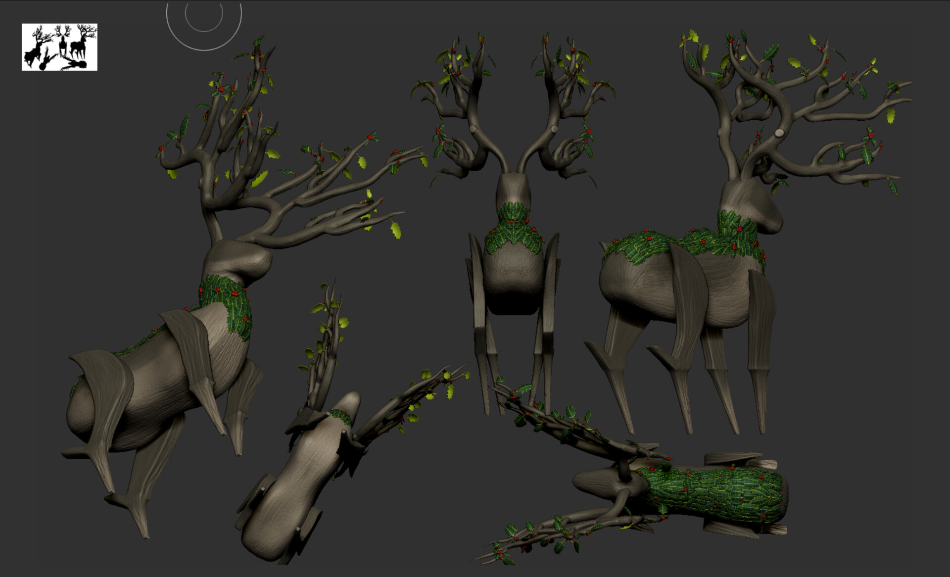 Jacqueline Ransom - Plant Elemental - Reindeer and Holly