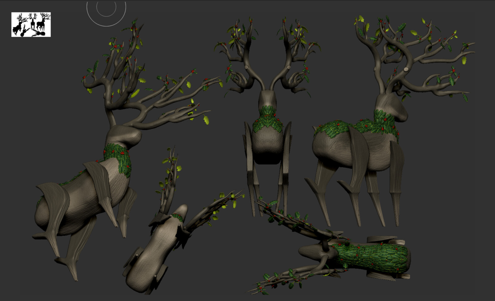 Jacqueline Ransom - Plant Elemental - Reindeer and Holly