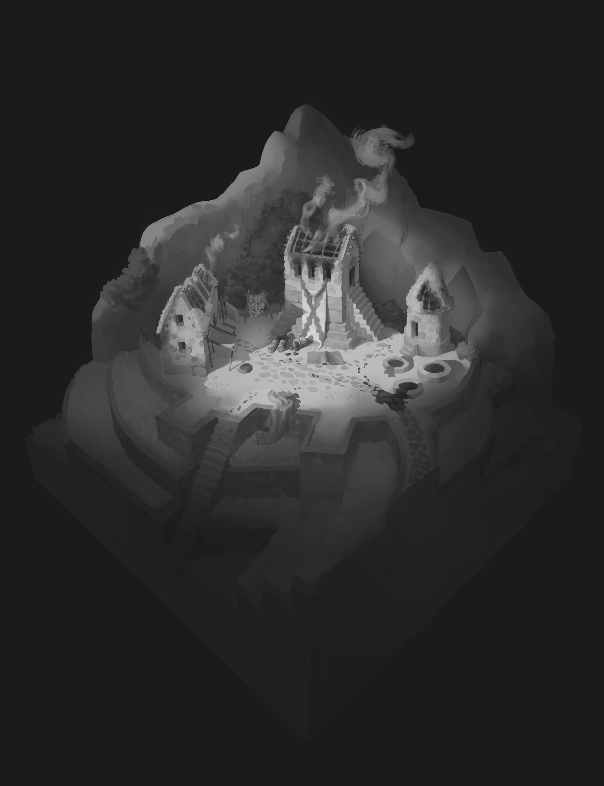 ArtStation - Inca Village Concept-- Razed