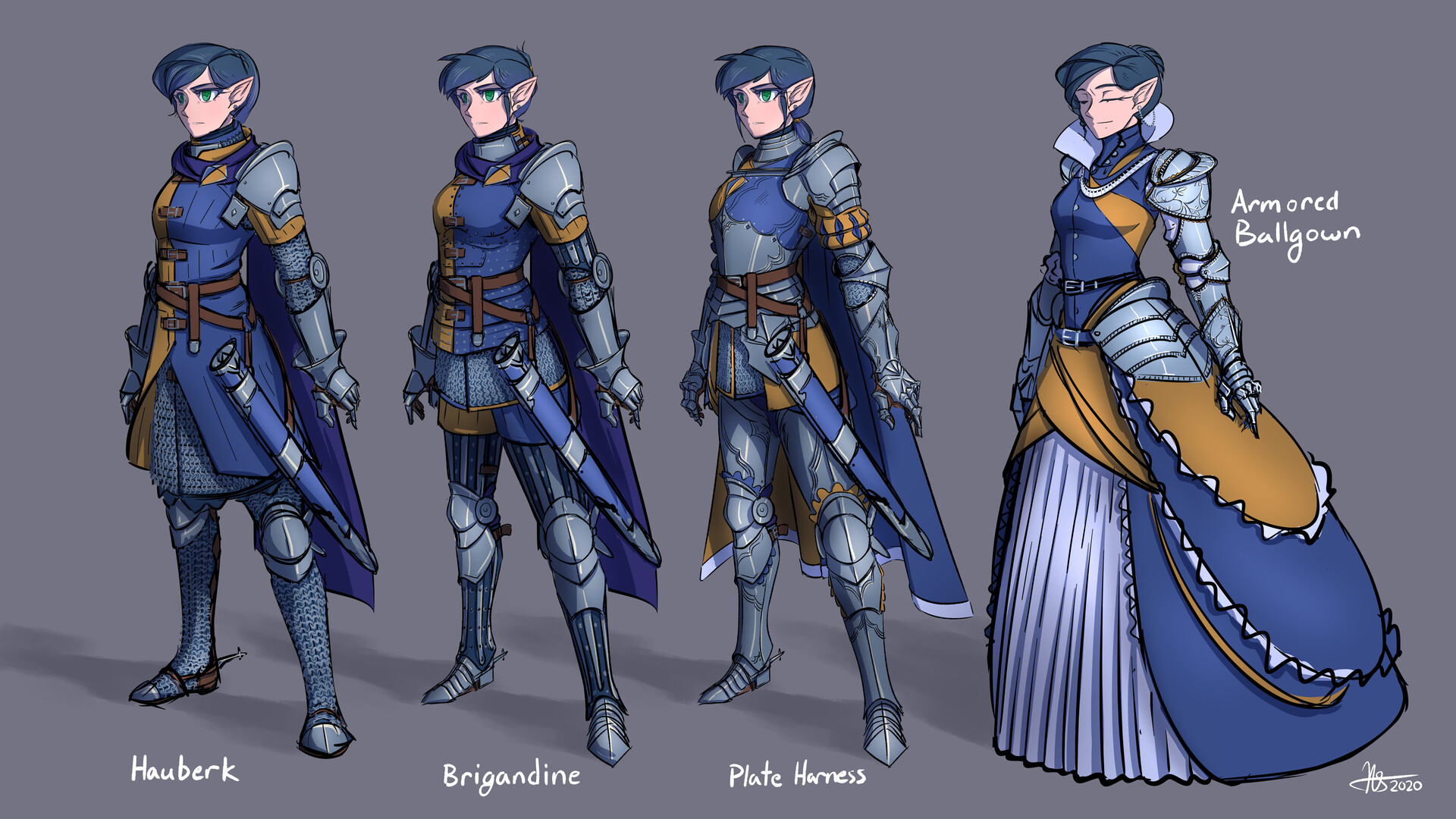 ArtStation - Half-Elf Knight Concept Sketches