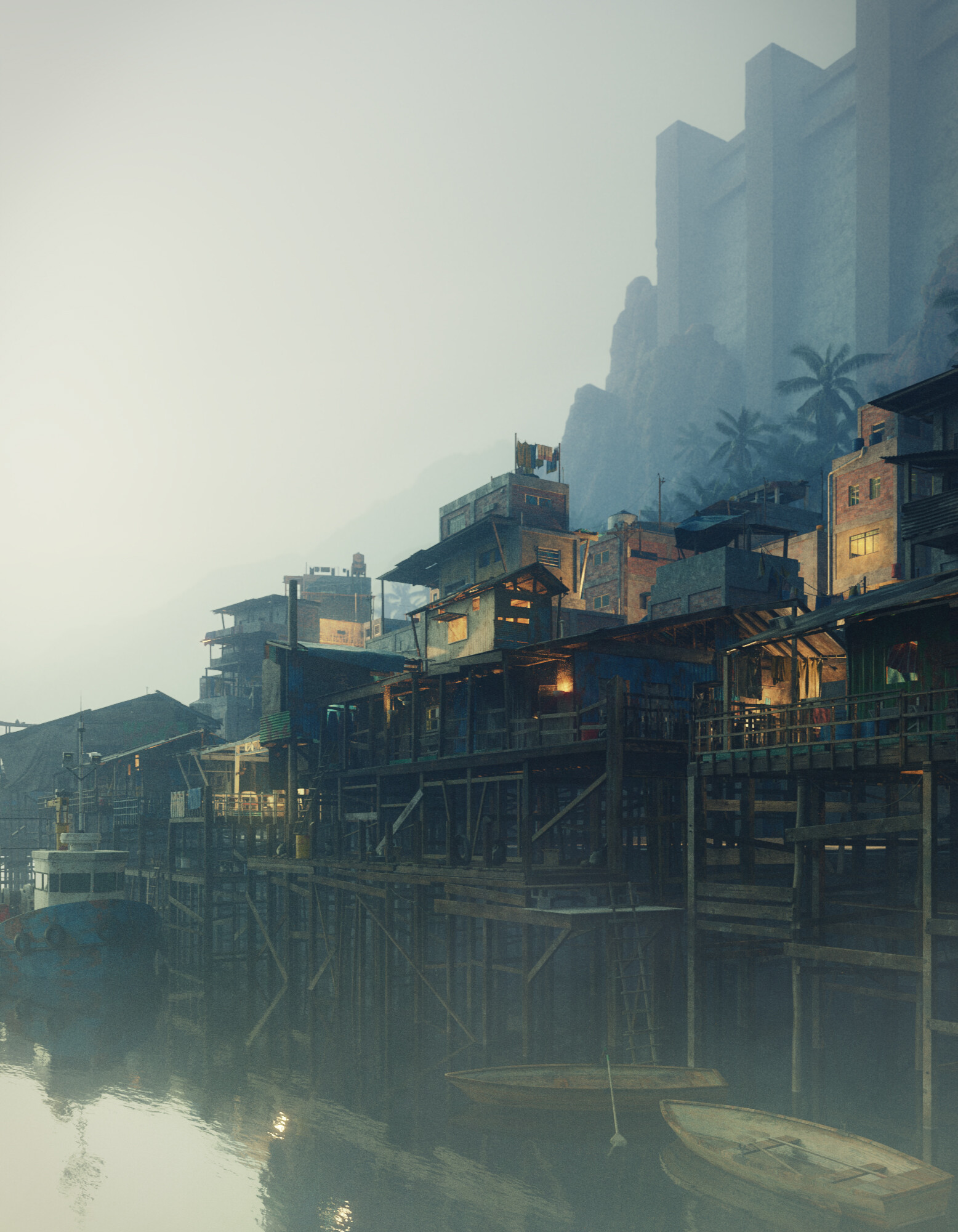 ArtStation - River village