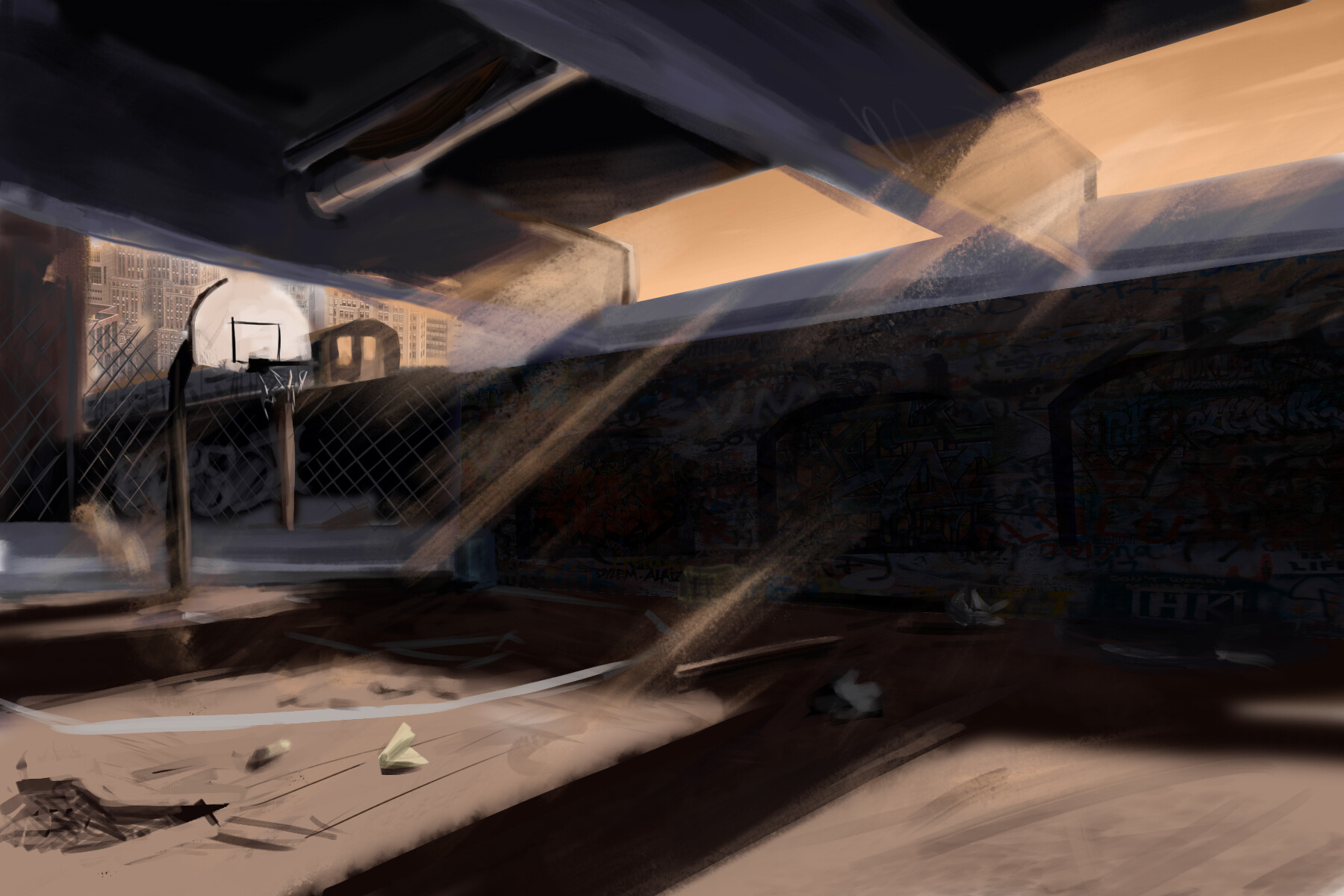 ArtStation - NBA 2K Urban Court Concept