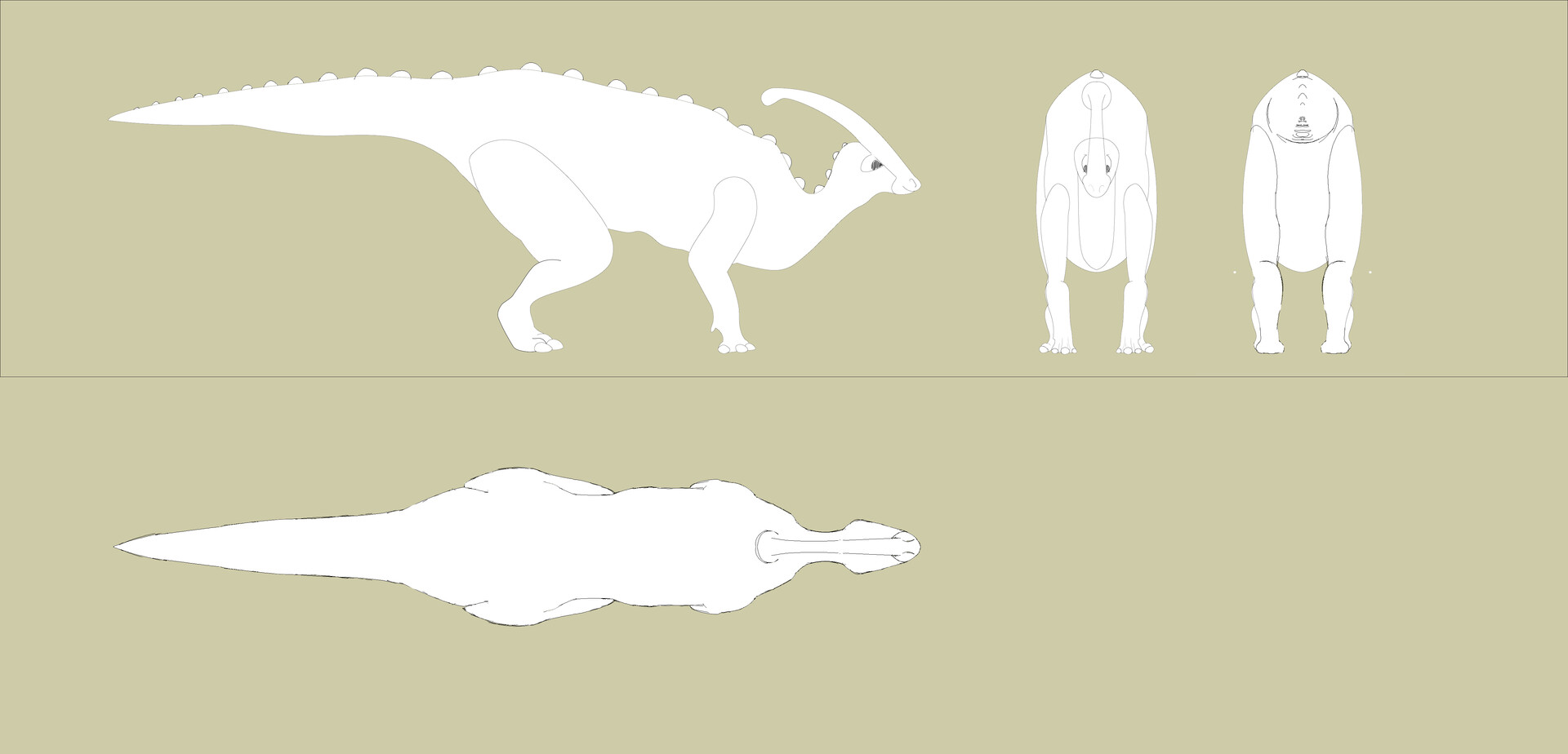 ArtStation - Parasaurolophus Character Sheet