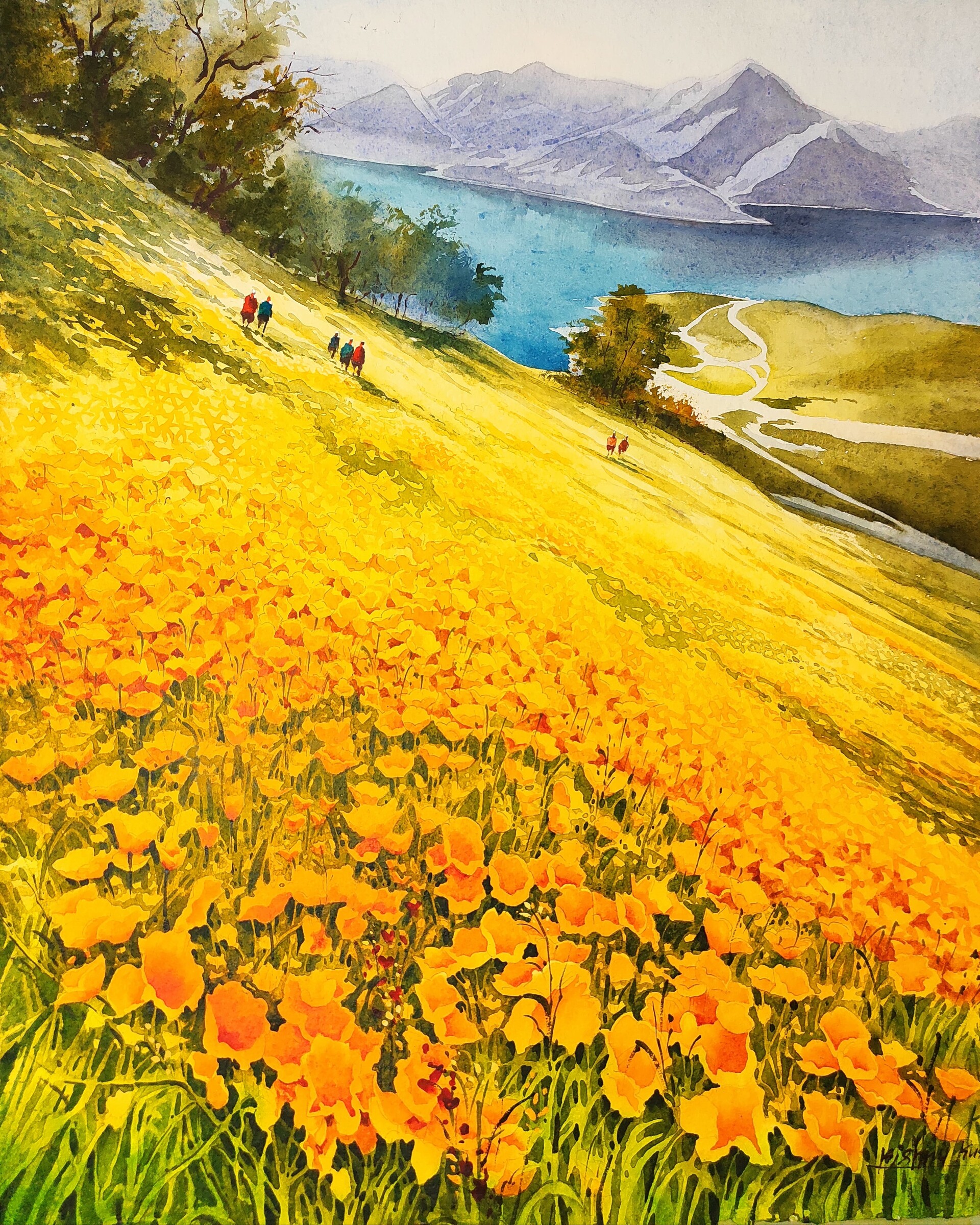 ArtStation - spring water colour painting