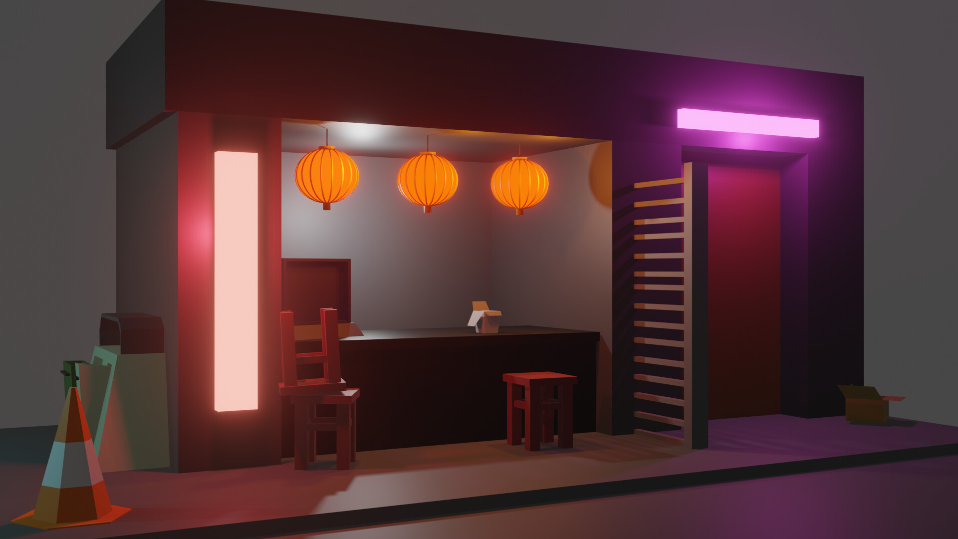 ArtStation - Cyberpunk Little Noodle Shop