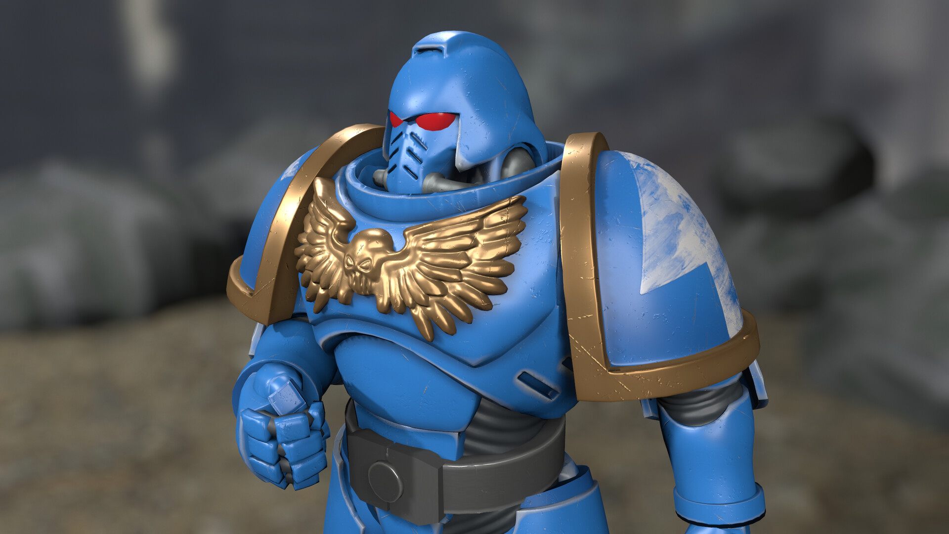 ArtStation - Space Marine - My First Ultramarine Sculpt and Texture