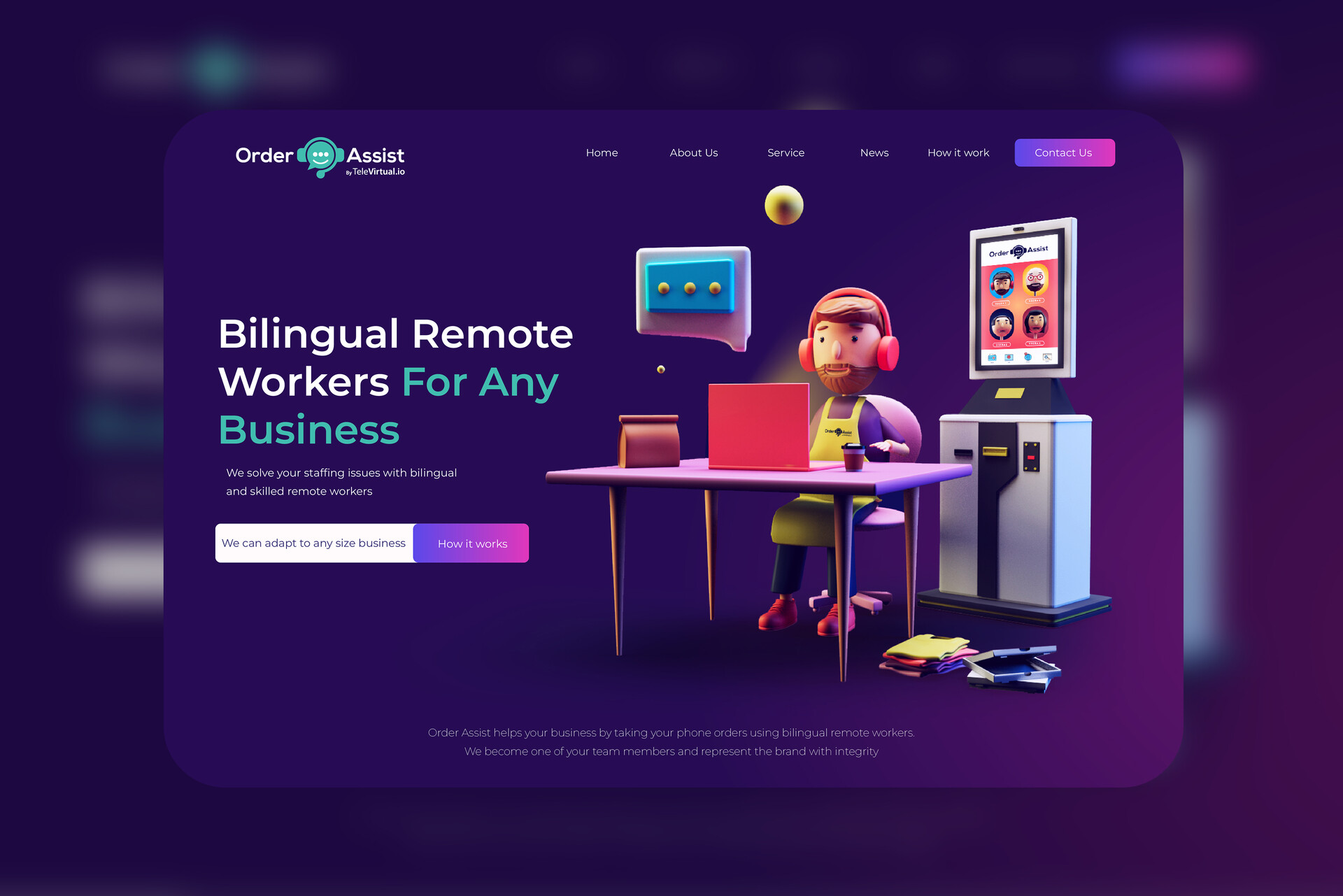 ArtStation - 3d Web design for Order Assist