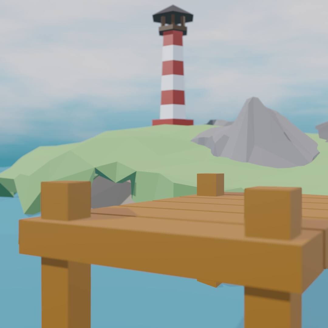 ArtStation - Low Poly Lighthouse on the Island
