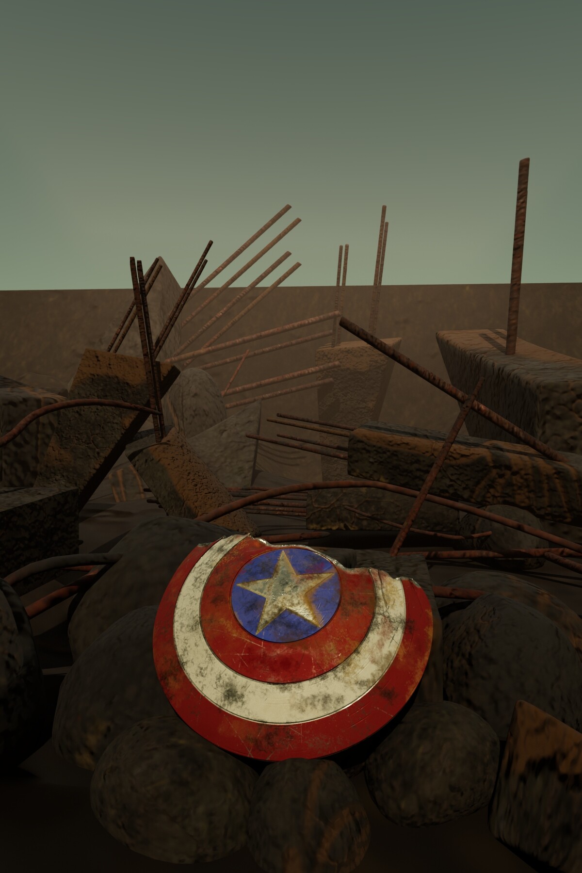 ArtStation - CAPTAIN AMERICA broken shield