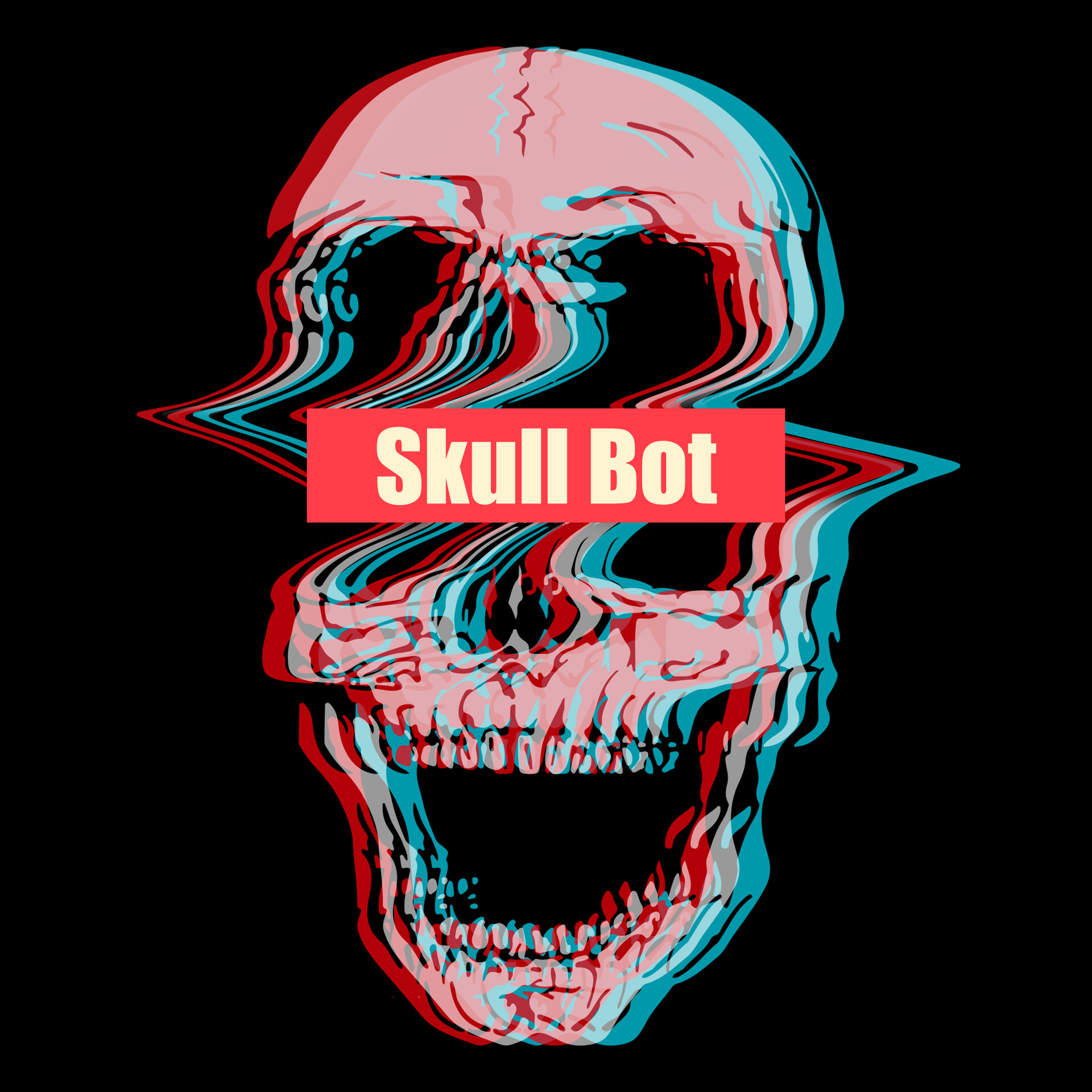 ArtStation - ( ILLUSTRATOR ) logo skull glitch