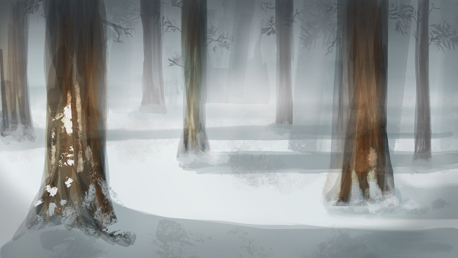 ArtStation - Snowy Forest Concept