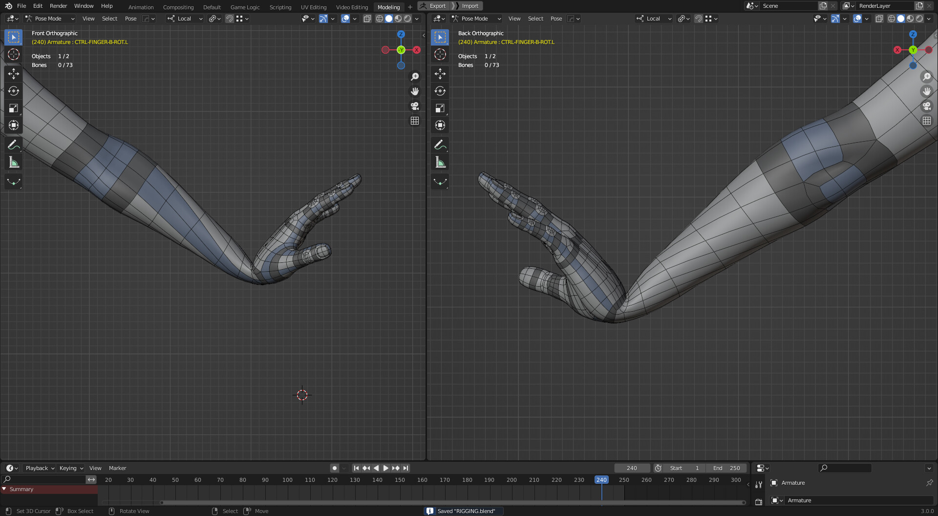 Phong Ly - Rigging Hand in Blender