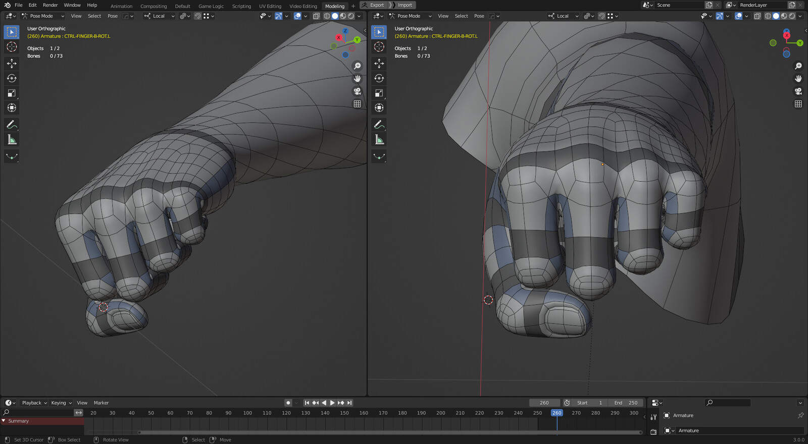 Phong Ly - Rigging Hand in Blender