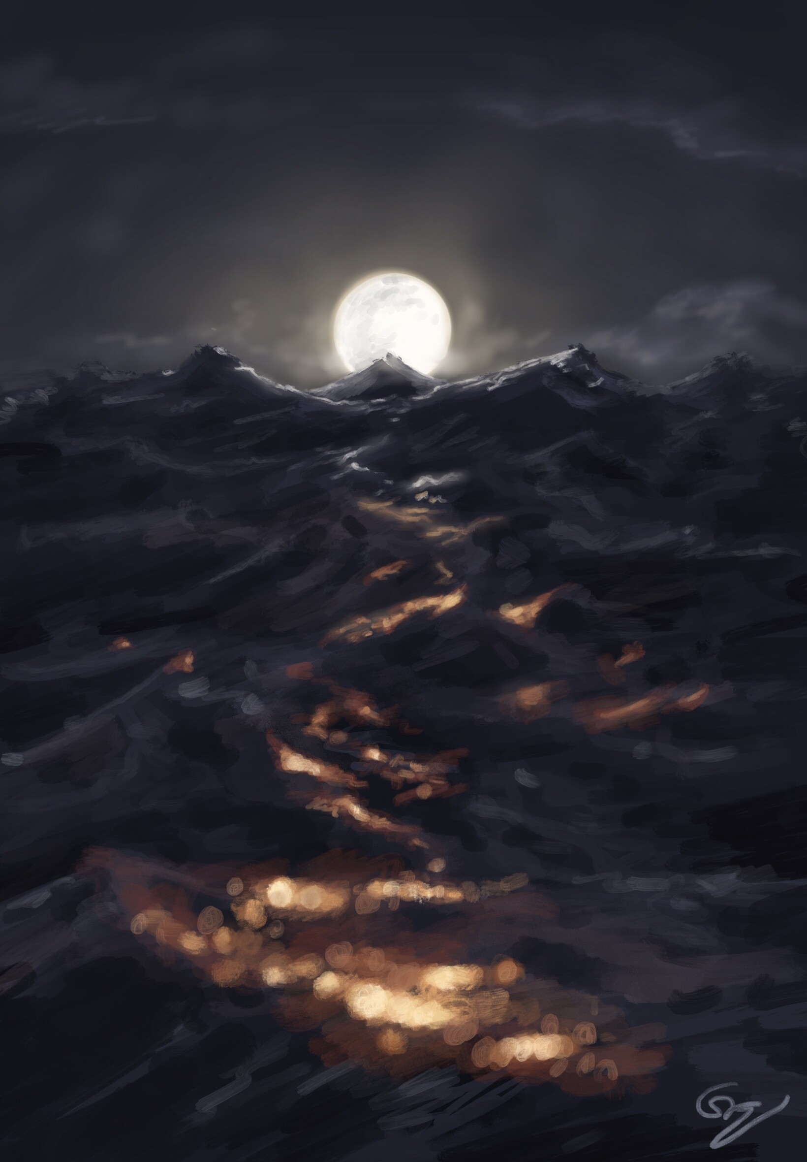 ArtStation - Moonlit Waves